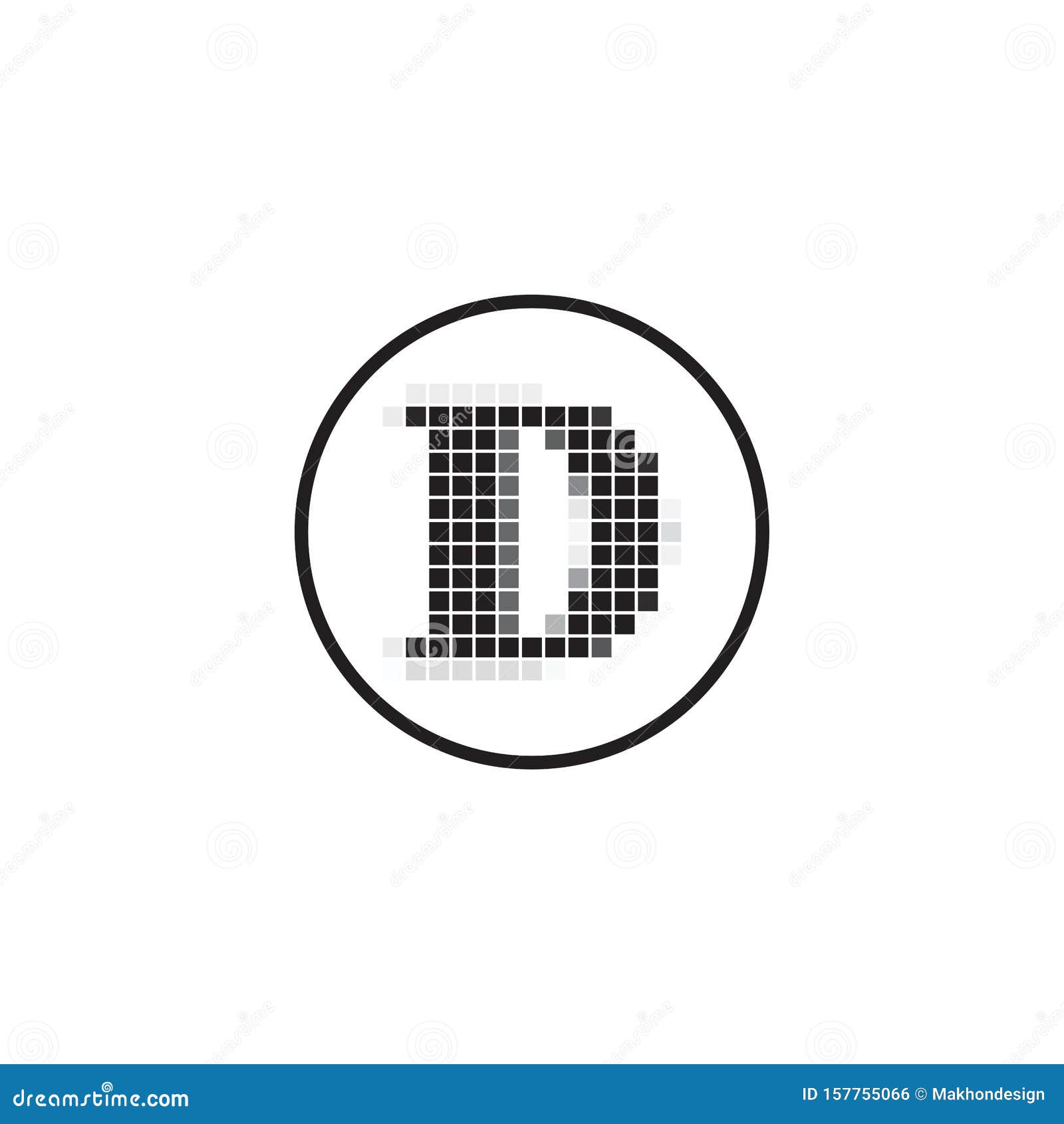 D Letter Pixel Motion Logo Design, Square Pixel D Letter Vector Logo ...