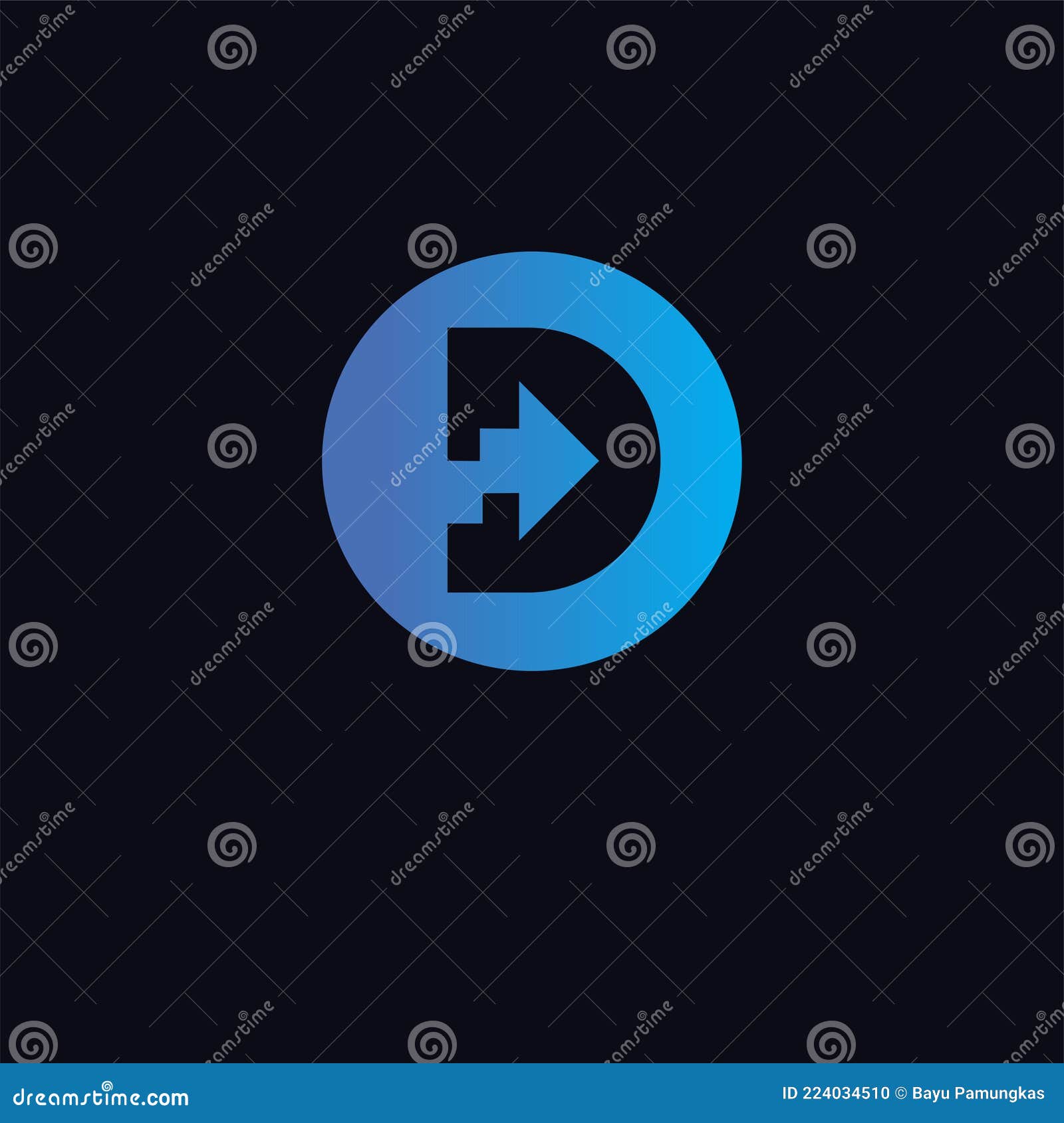 D Letter with Stat Arrow Logo Vector Element. Logo Vector Template ...
