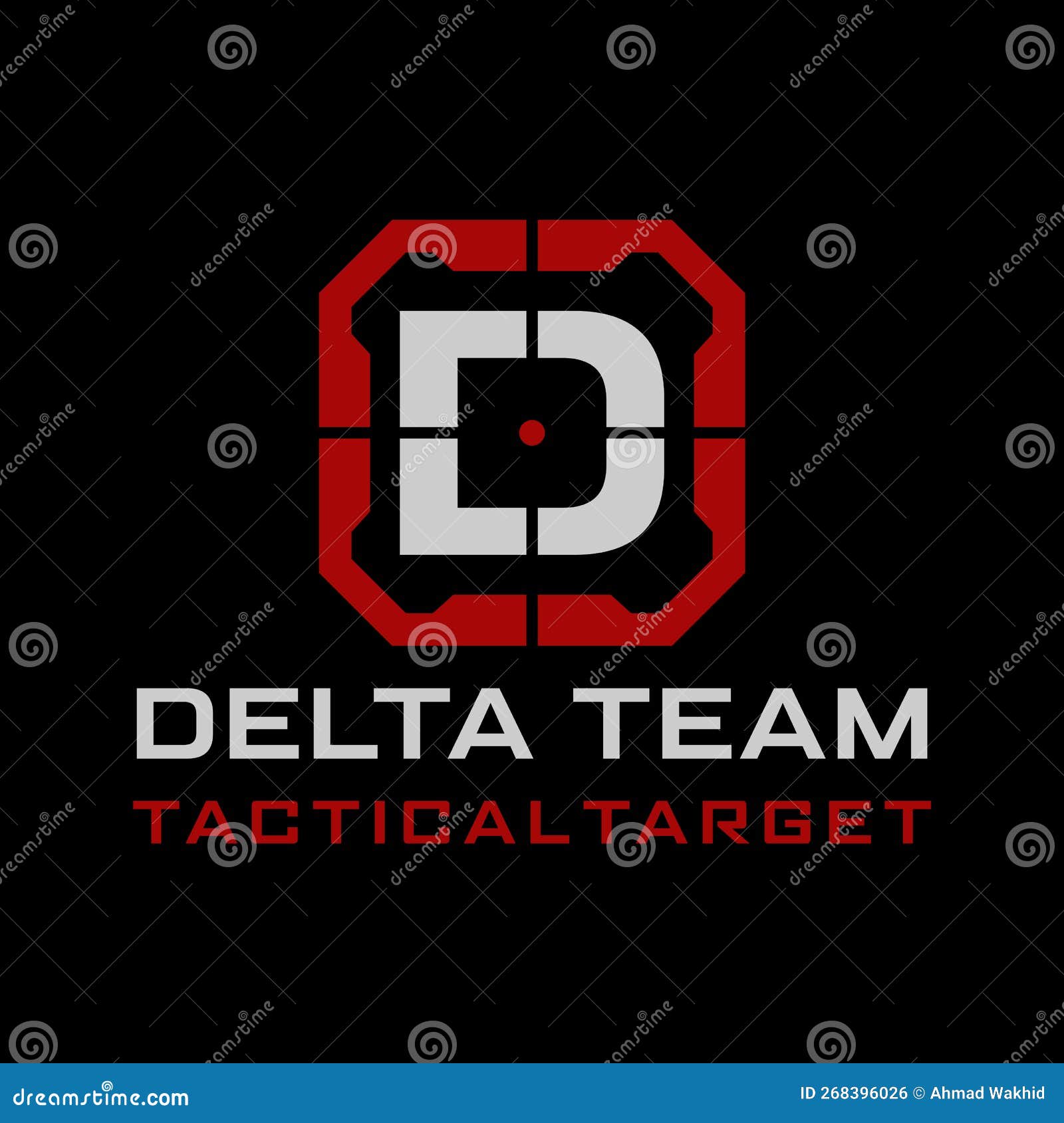 D Letter Tactical Military Target Logo Design Stock Illustration ...