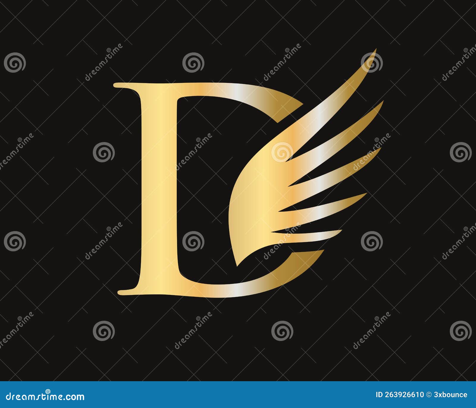D Letter Transportation Logo Design. Initial Flying Wing D Letter Logo ...