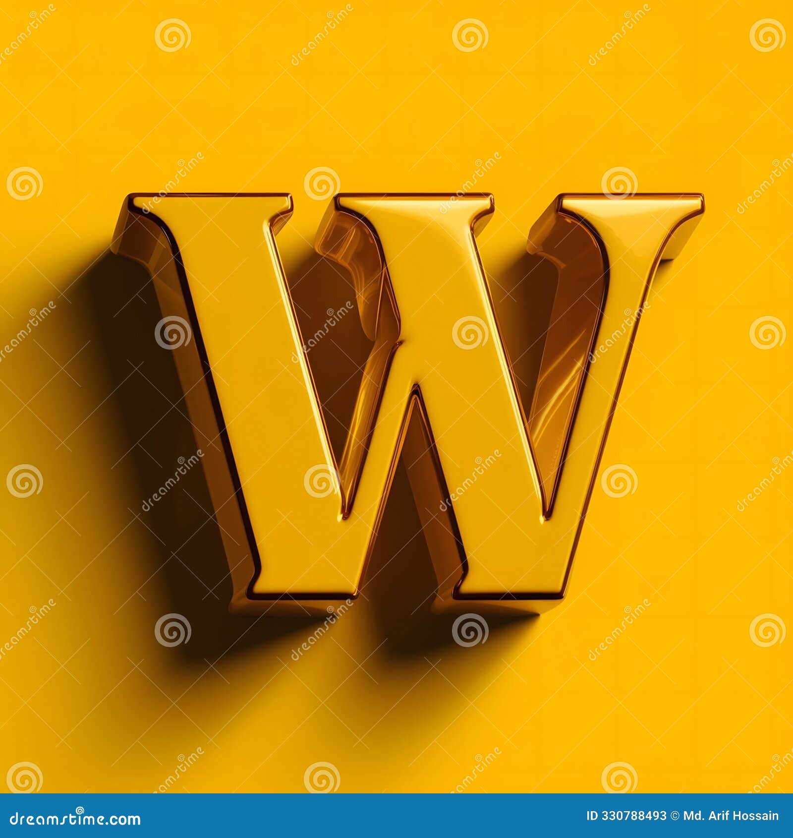 3D Letter W with a Bold, Glossy Finish in a Vibrant Black Solid ...