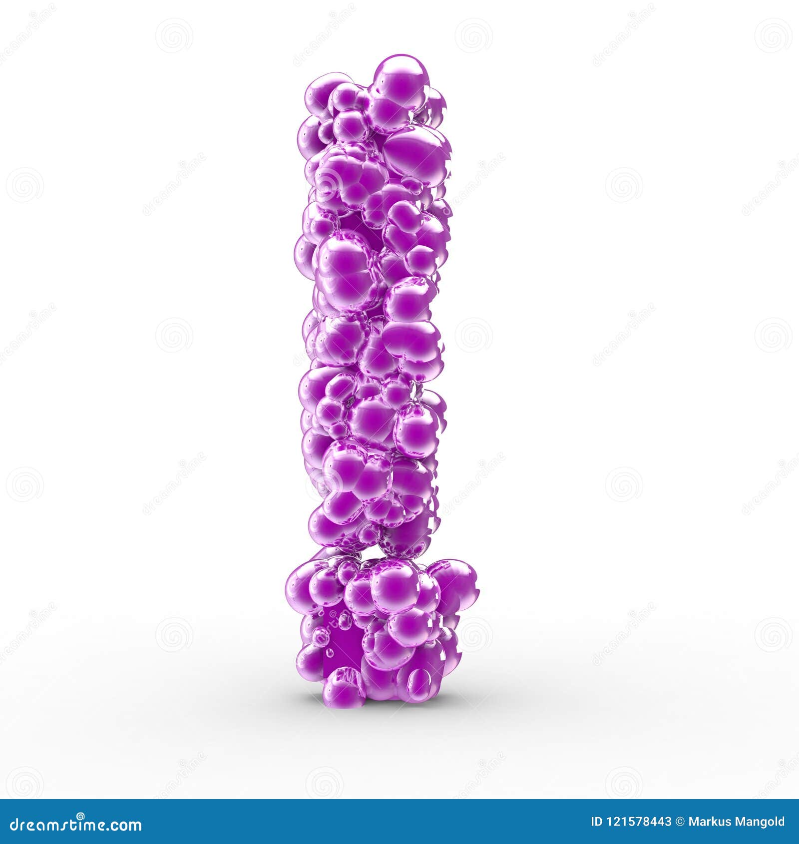 3D Letter Exclamation Mark with Abstract Biological Texture Stock ...