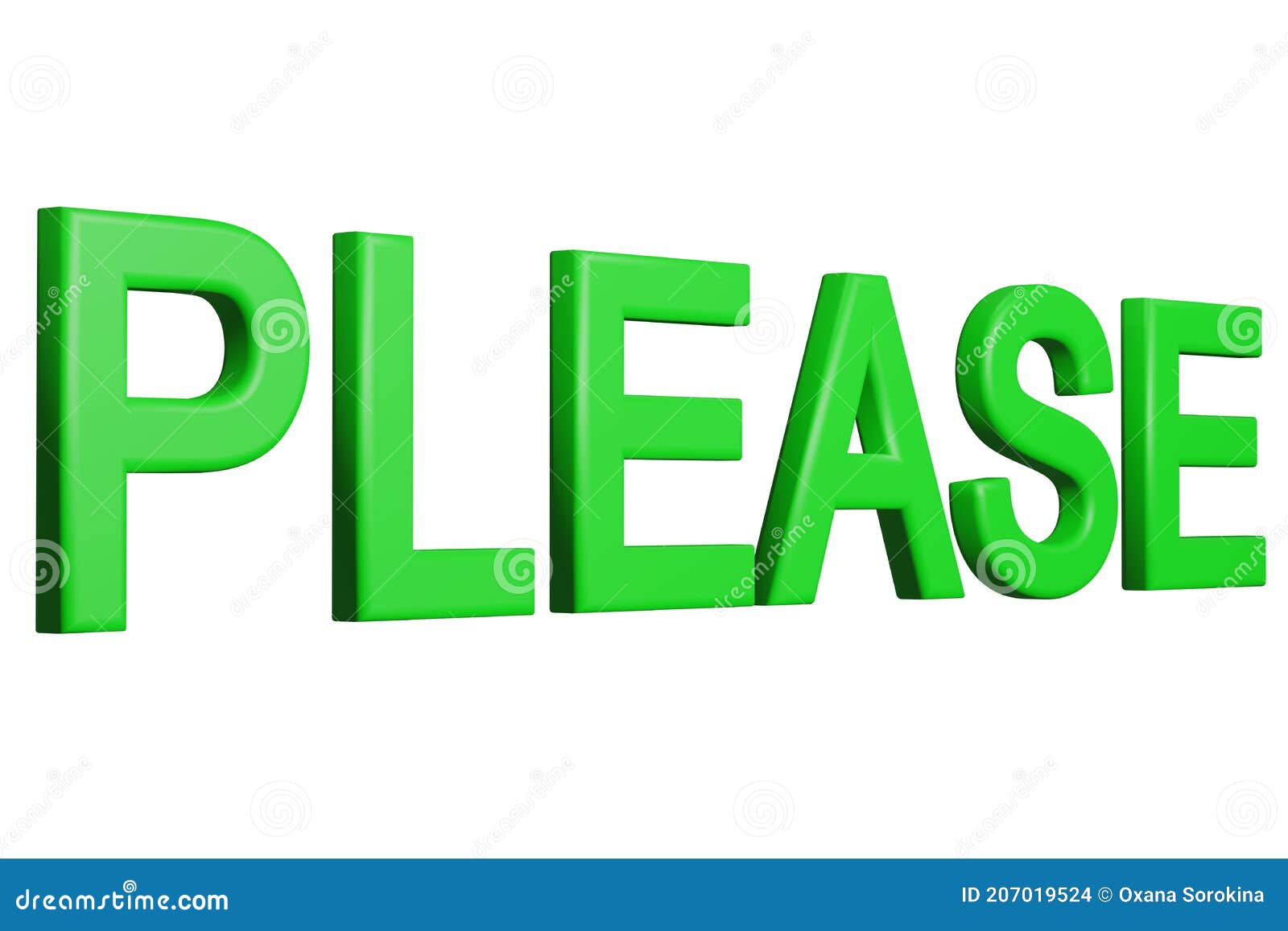 3d Lettering "please" Stock Illustration - Illustration of attention ...