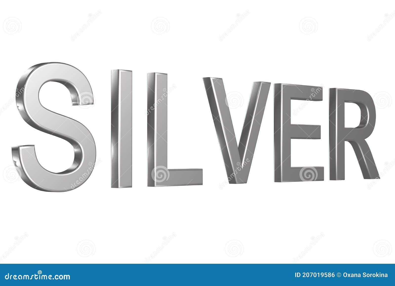 Modern 3d Lettering "silver" Stock Illustration - Illustration of ...