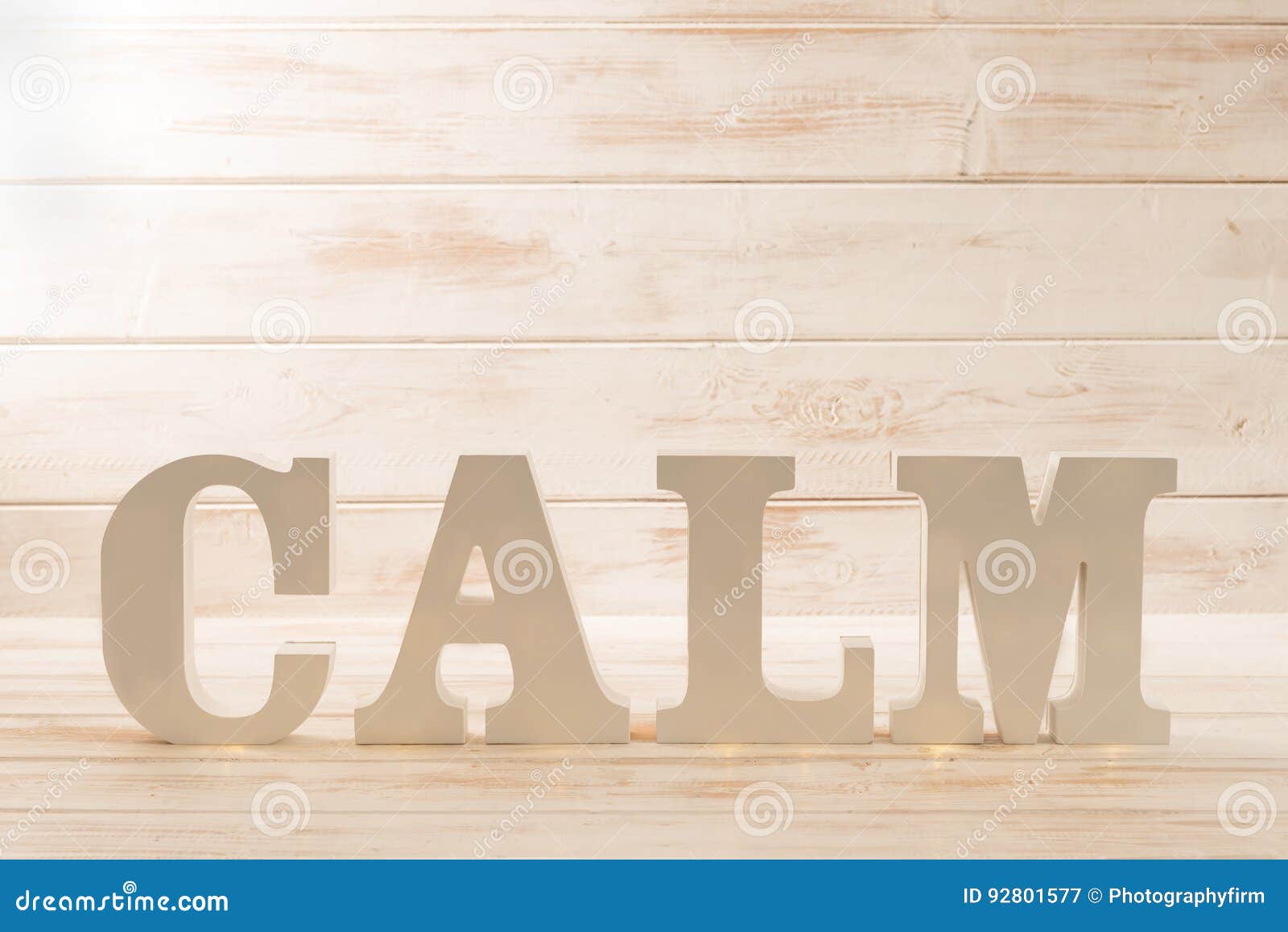 3D Letters Spelling CALM Over Wooden Panel Background Stock Image ...