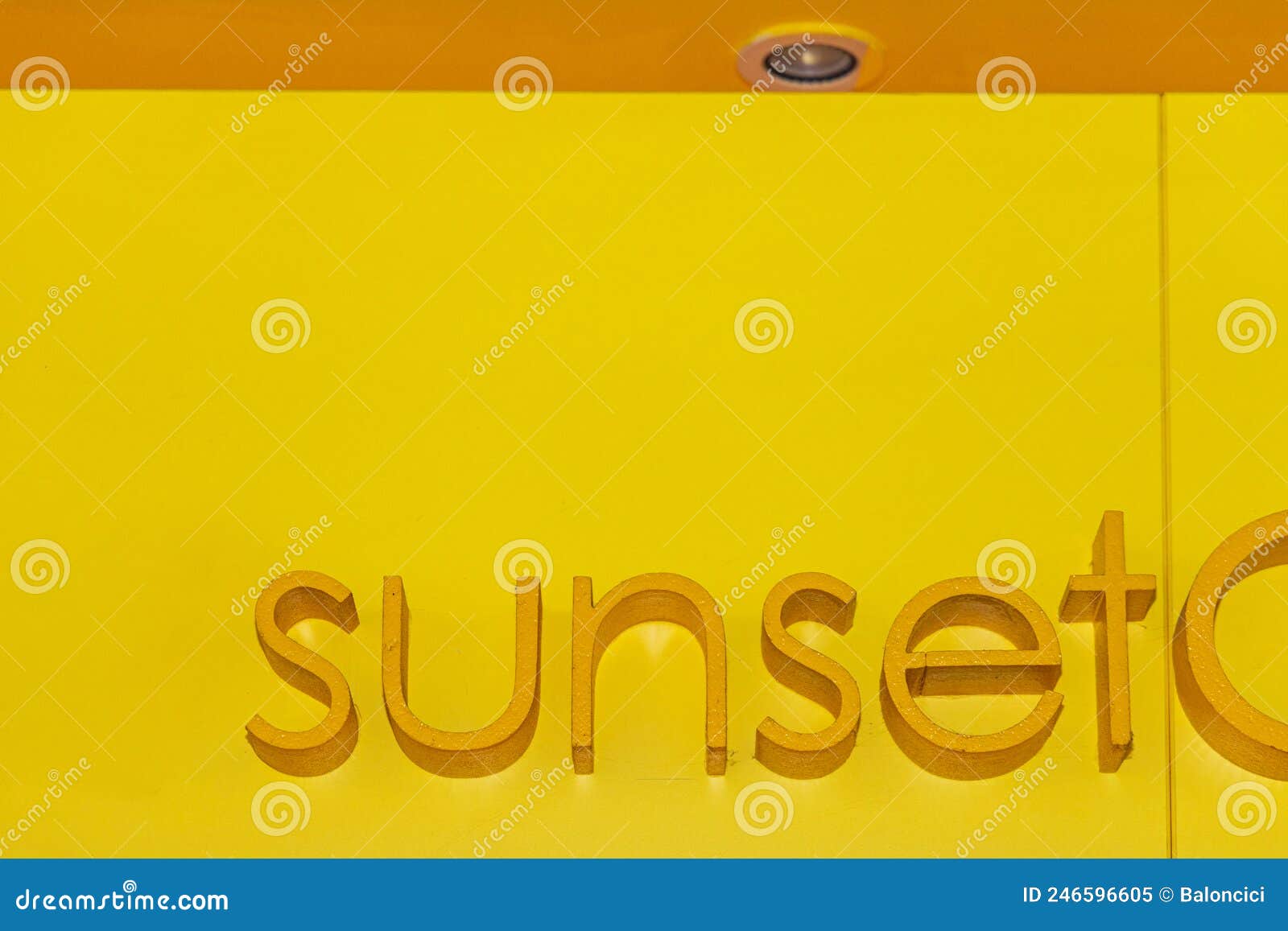 3d Yellow Sunset stock image. Image of exterior, letters - 246596605