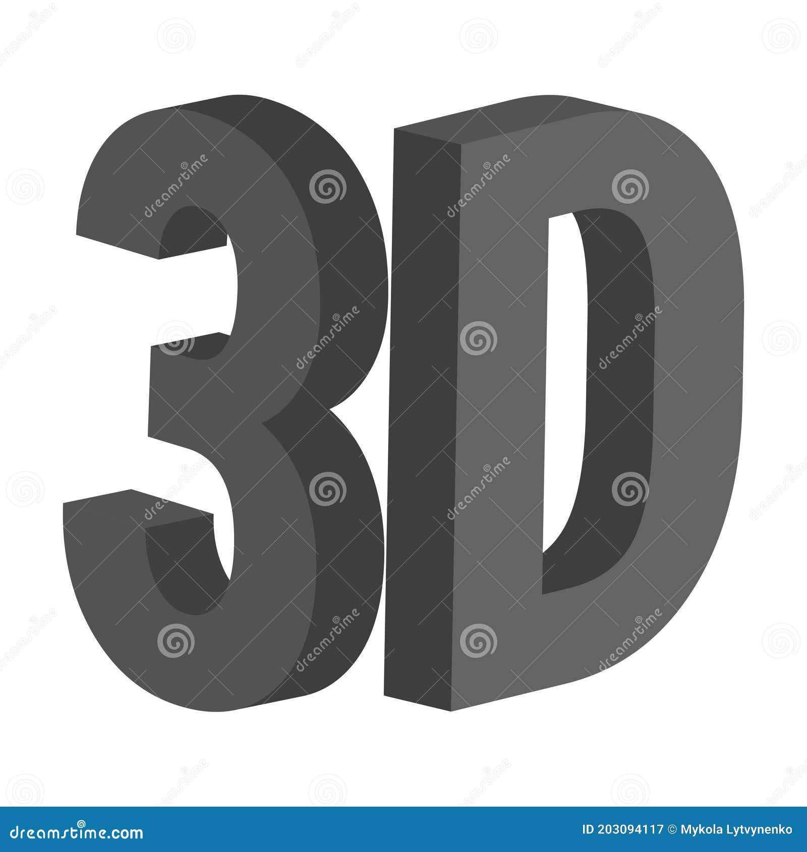 3d Letters 3, D, Vector Icon Symbol 3d Three Dimensional Letter Number ...