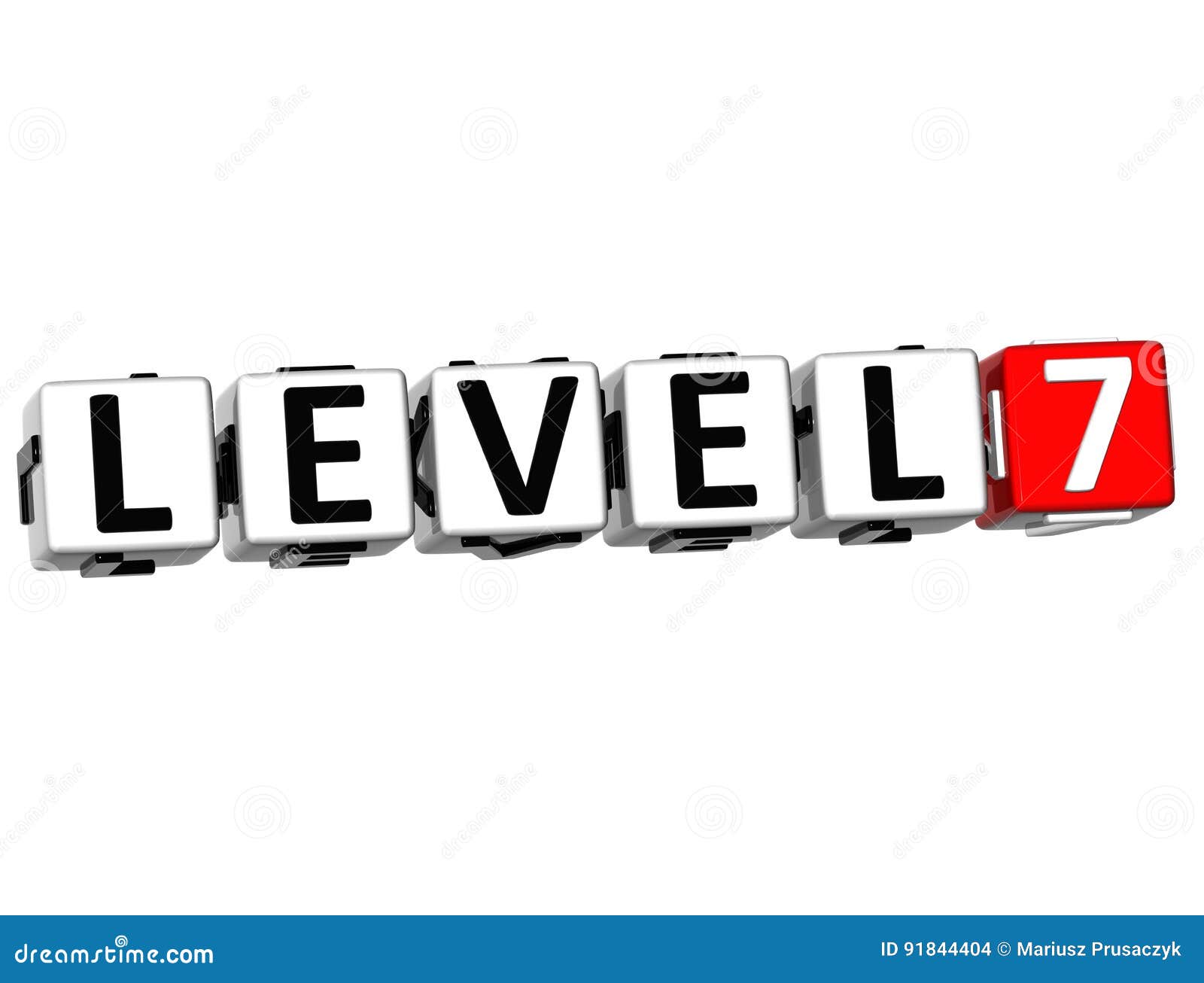 3D Level Button Click Here Block Text Stock Illustration - Illustration ...