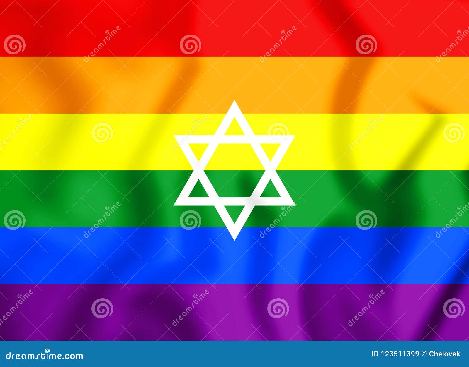 3D LGBT Flag of Israel. stock illustration. Illustration of horizontal ...