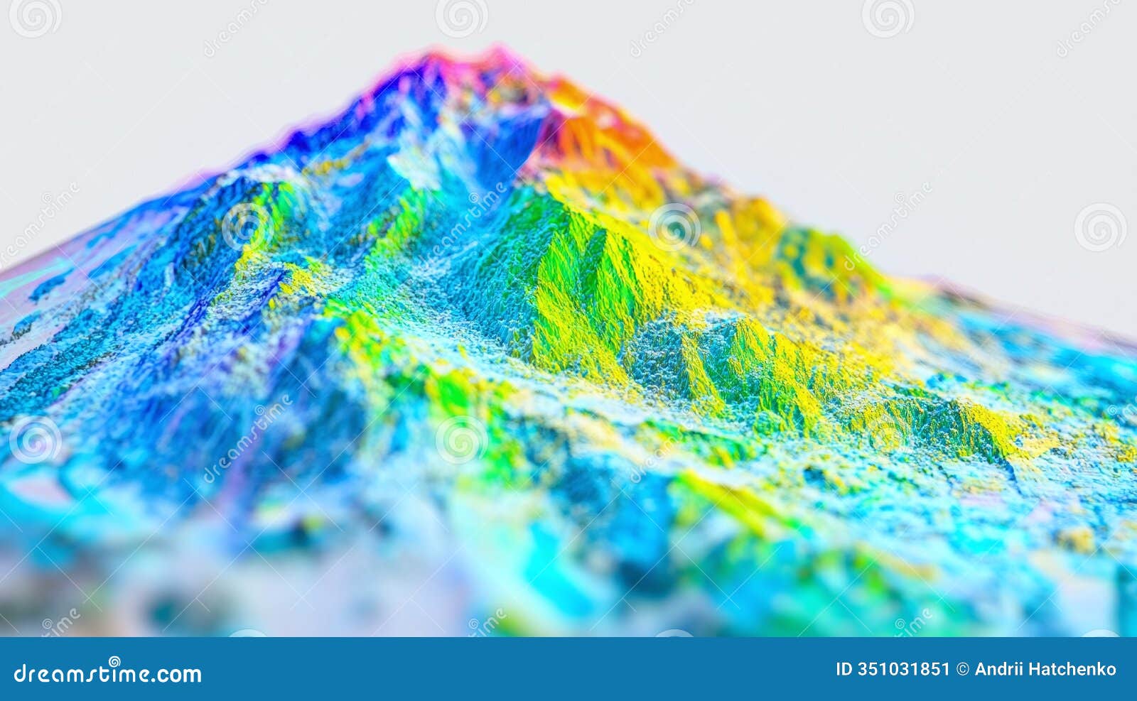 3D LiDAR GIS Visualization of a Snowy Mountain Featuring Elevation ...
