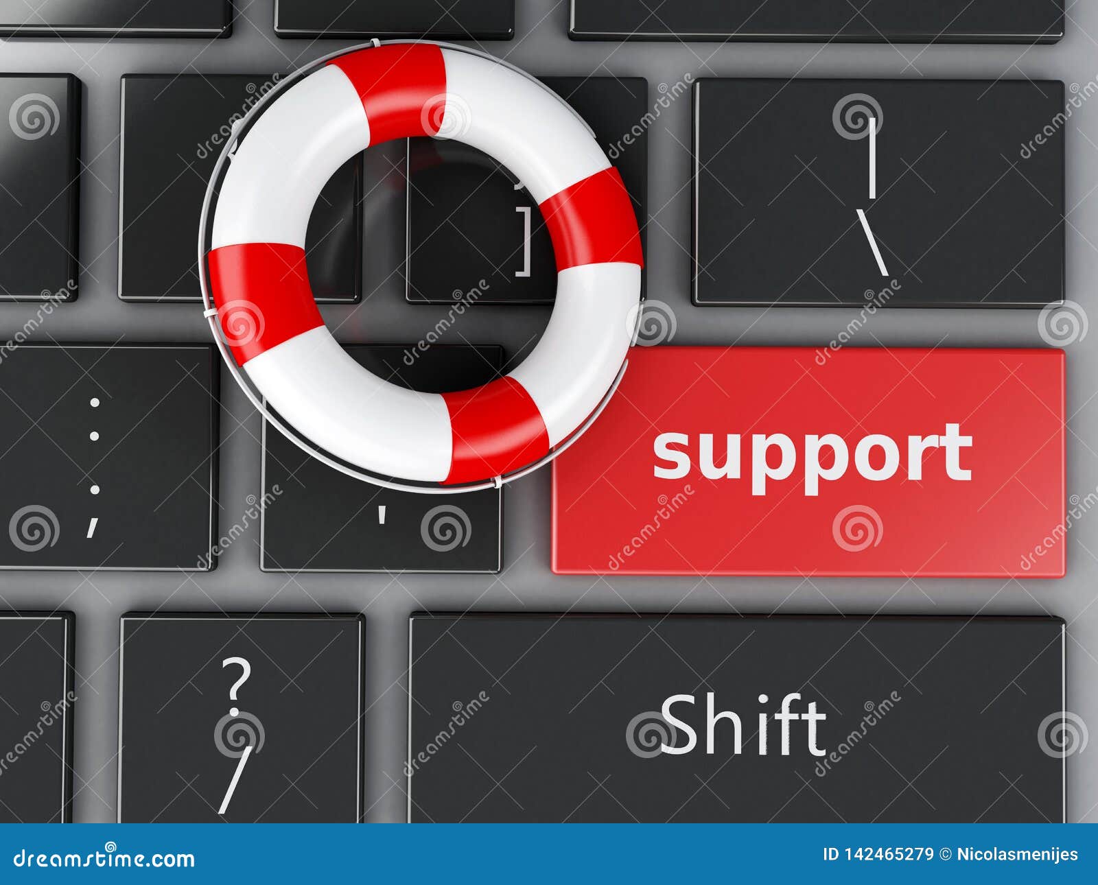 3d Lifeguard on Computer Keyboard Stock Illustration - Illustration of ...