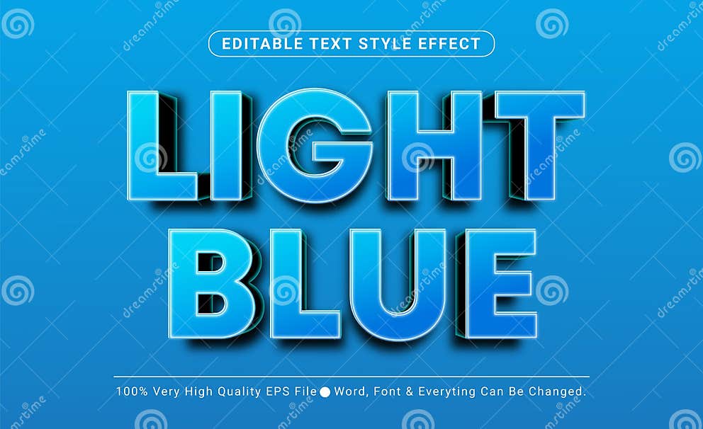 3D Light Blue Bold Text Style Effect, Editable Text Effect Stock Vector ...