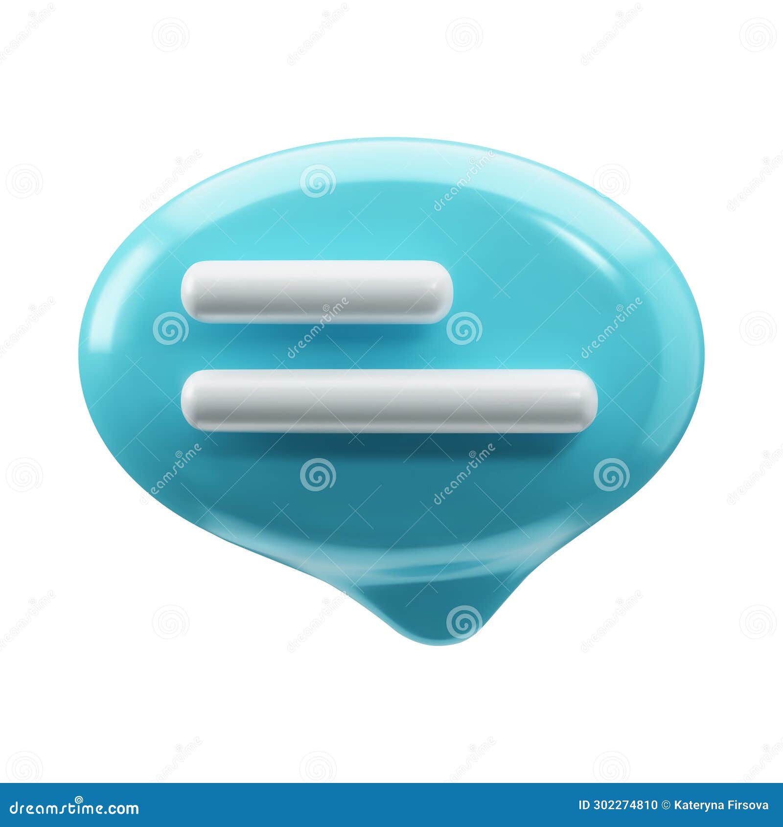 3D Light Blue Glossy Speech, Communication, Dialogue Bubble Icon on ...