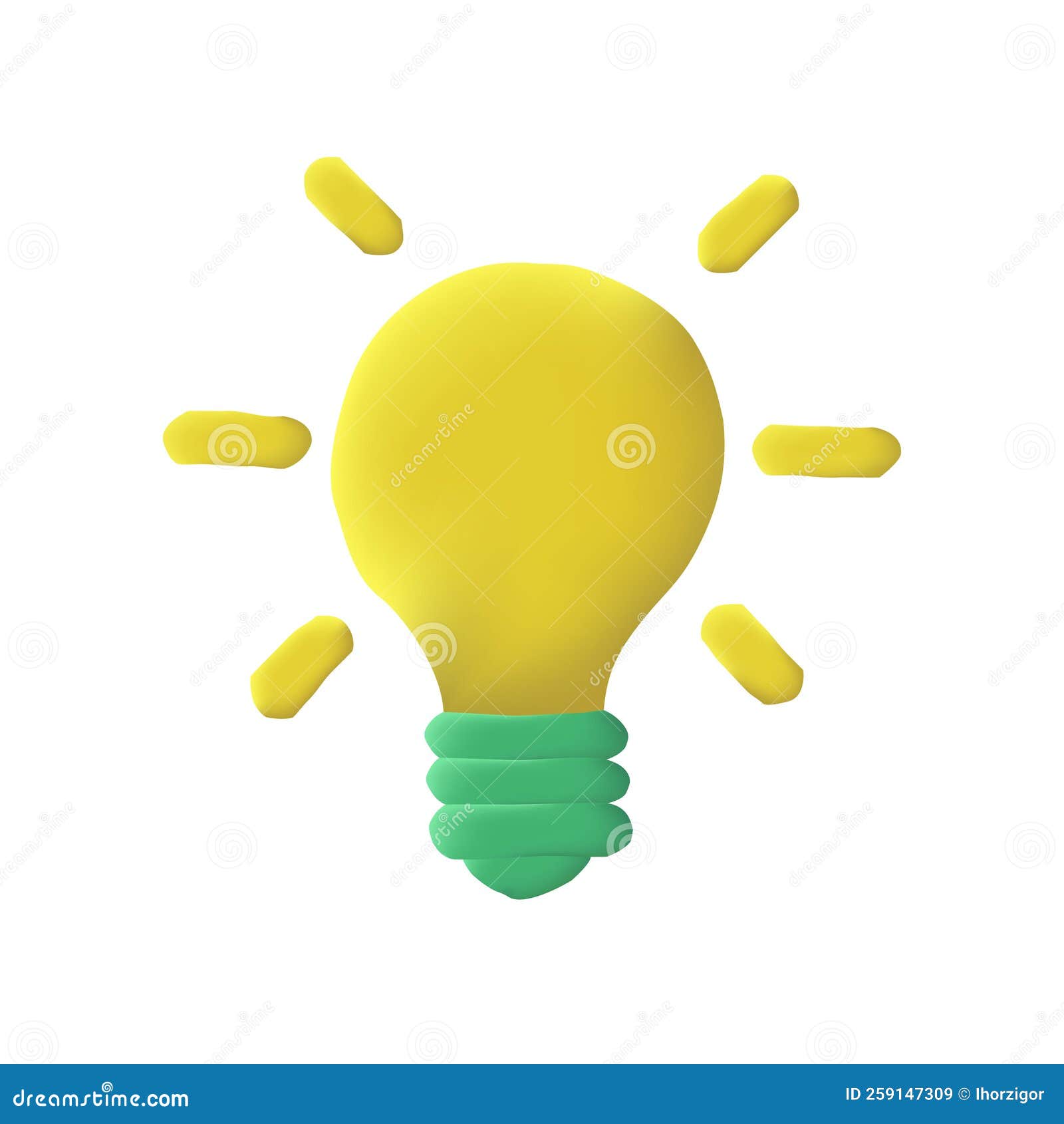 3d Light Bulb Cartoon Vector Icon. Concept for Idea and Creative ...