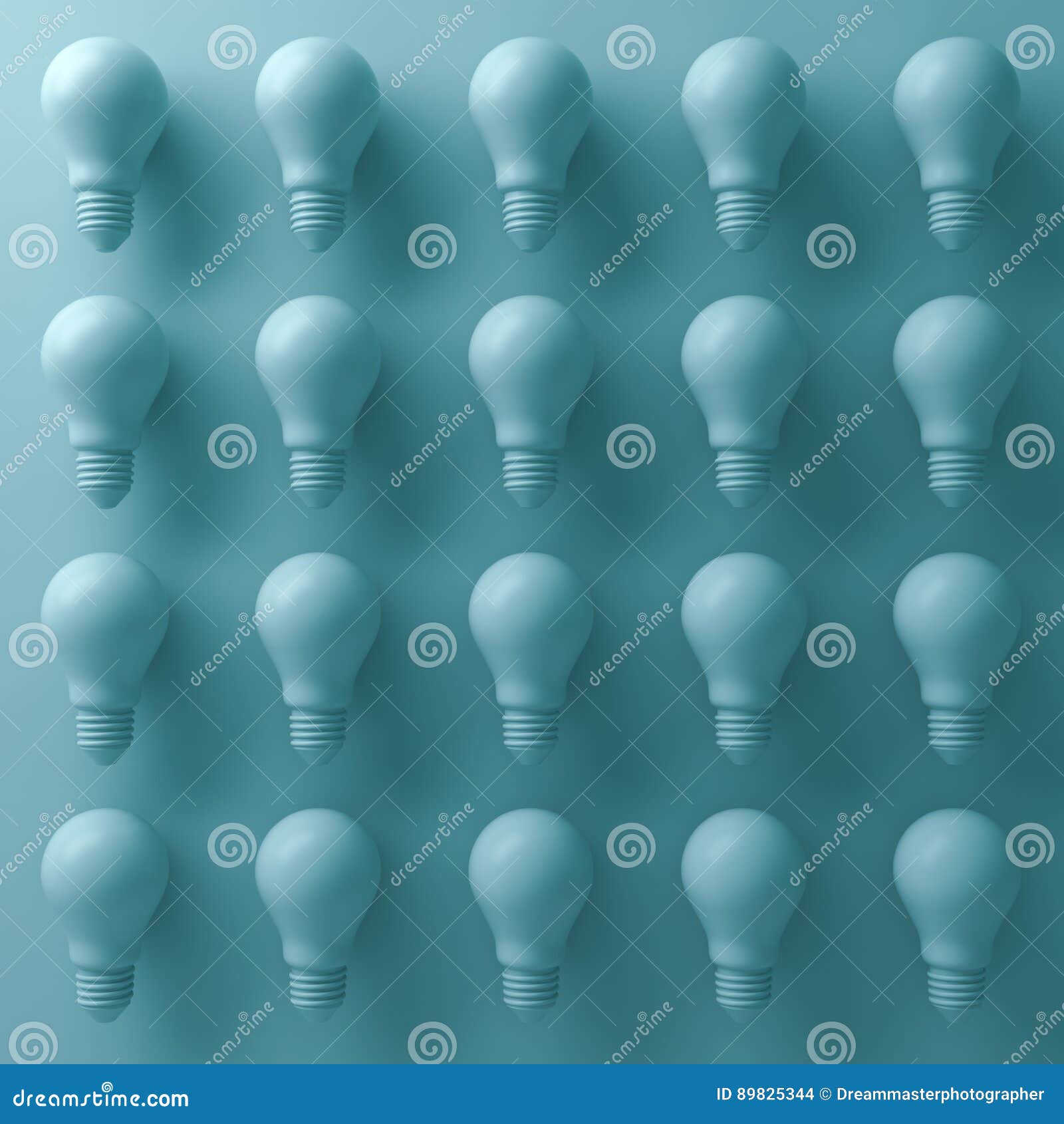 3d Light Bulbs on Cyan Background with Abstract Shade and Shadows . 3D ...