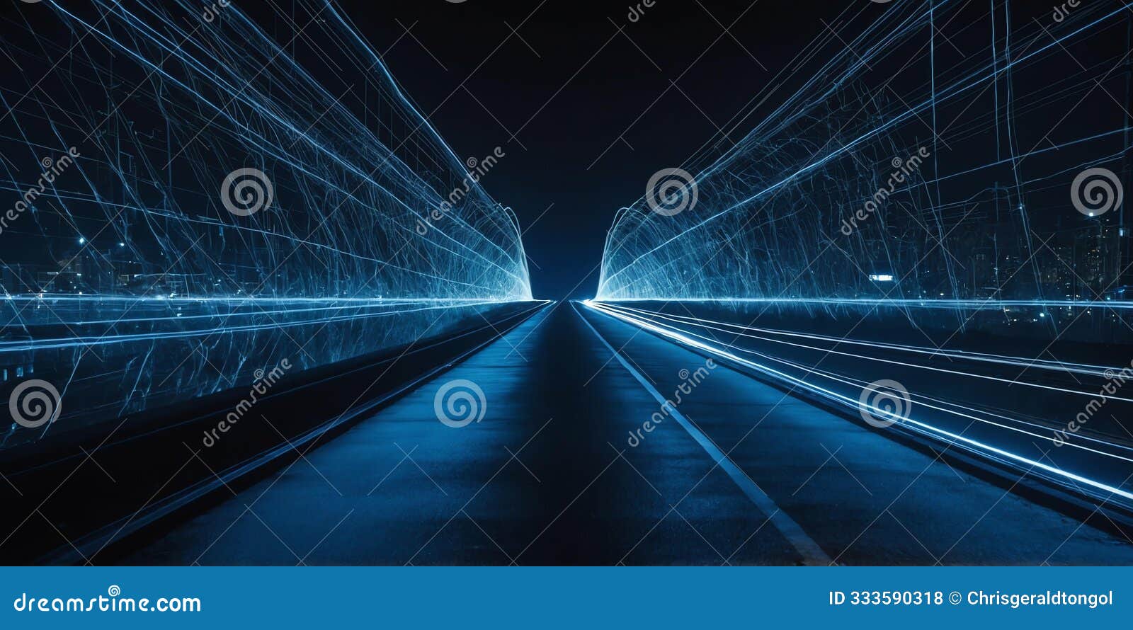 2d Light Trail Blue Line with Speed of Future Backdrop Ai Generated ...