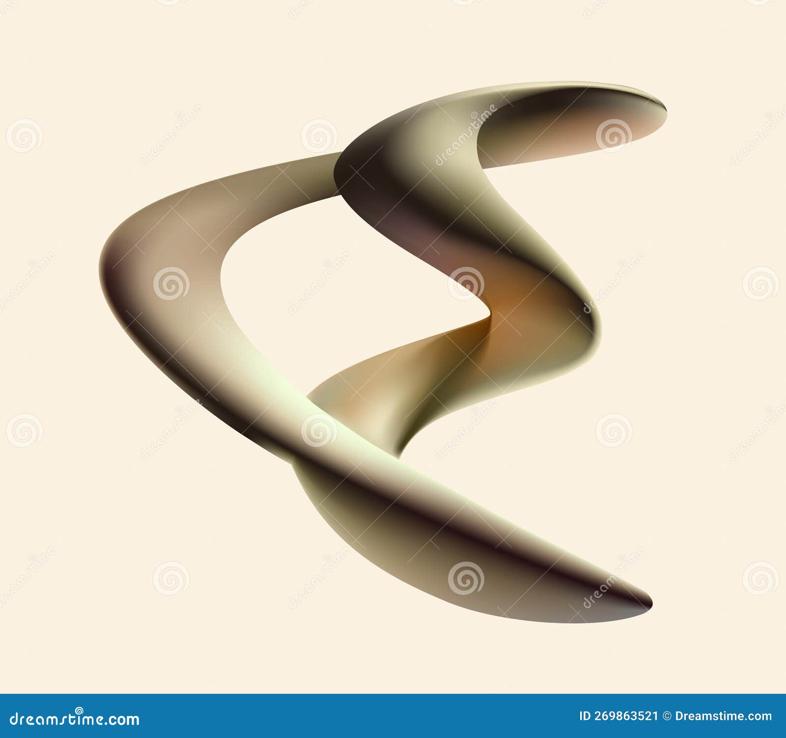 3D Light Twisted Circle. Liquid Geometric Shapes. Stock Vector ...