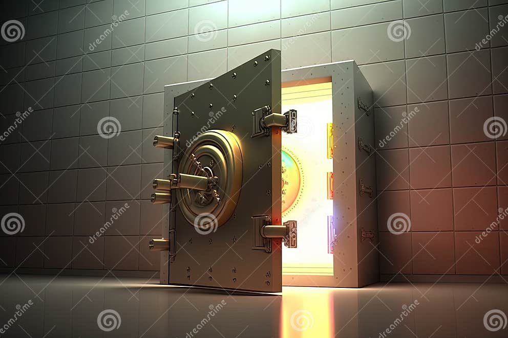 3d Light Volume Vault Opening Stock Illustration - Illustration of ...