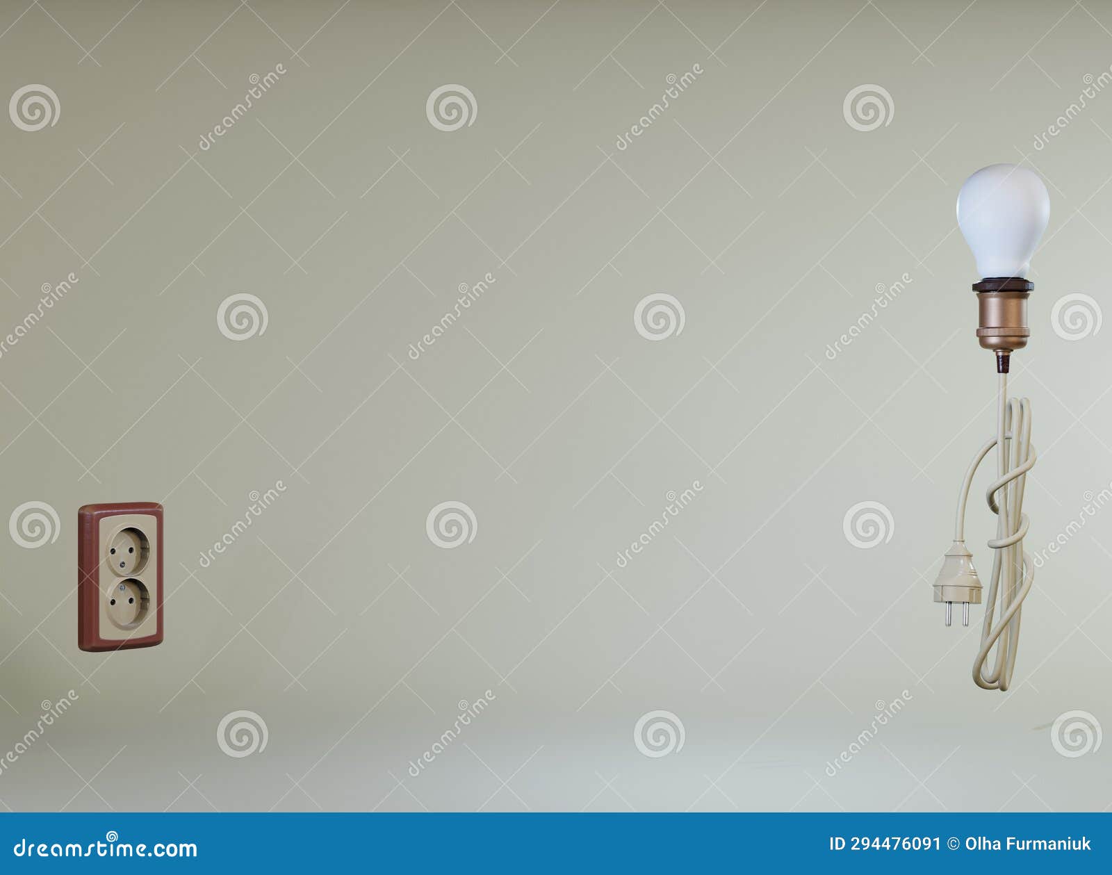 3D Lightbulb with Outlets and Plug, Energy Power Consumption Concept ...