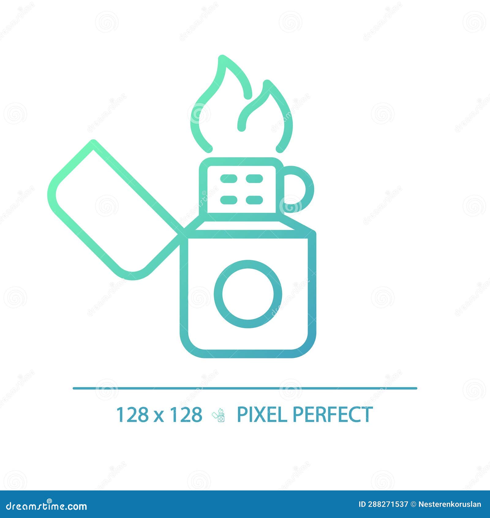 2D Lighter Gradient Thin Linear Green Icon Stock Illustration ...