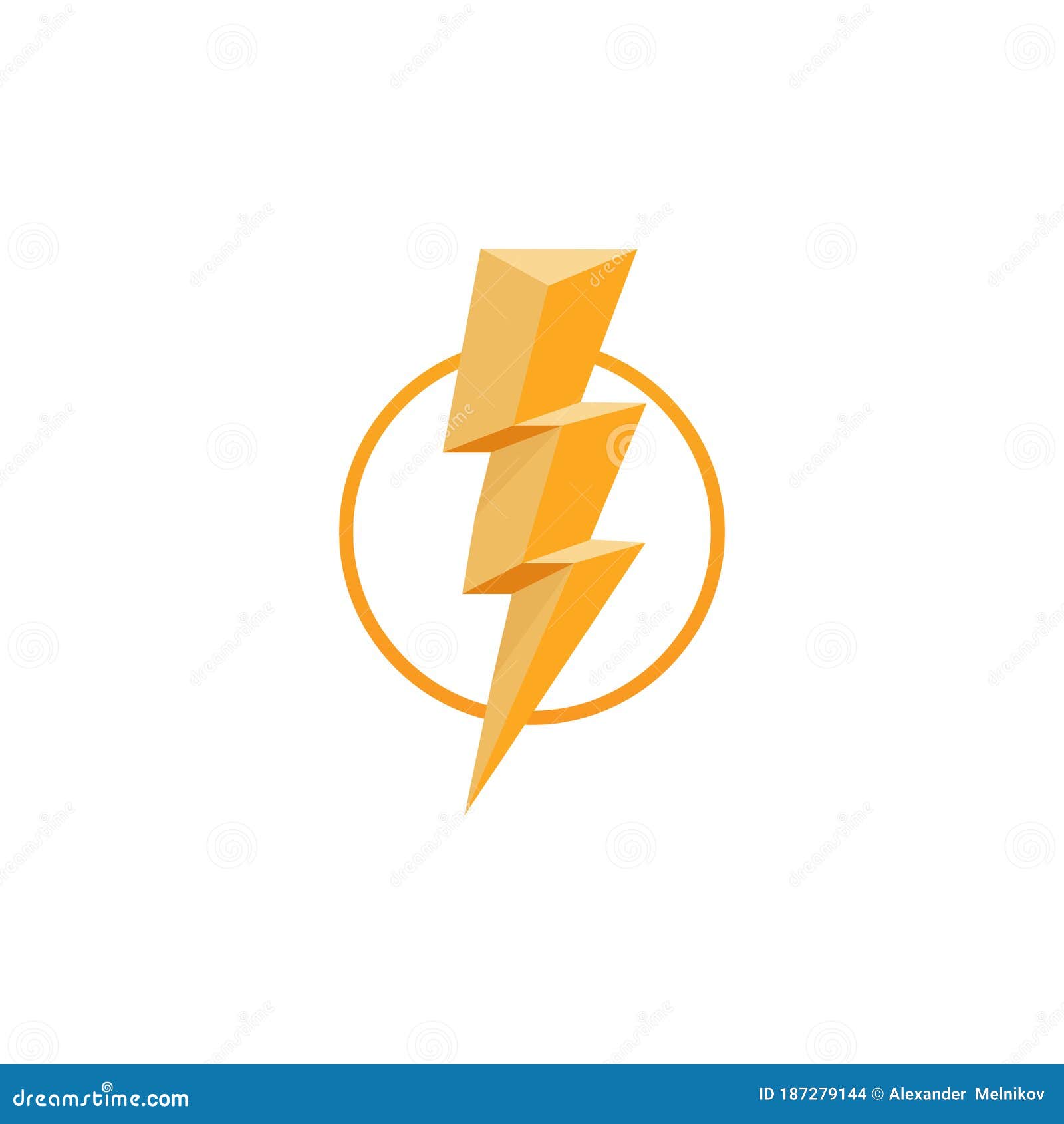 3d Lightning Icon. Lightning Sign Stock Illustration - Illustration of ...