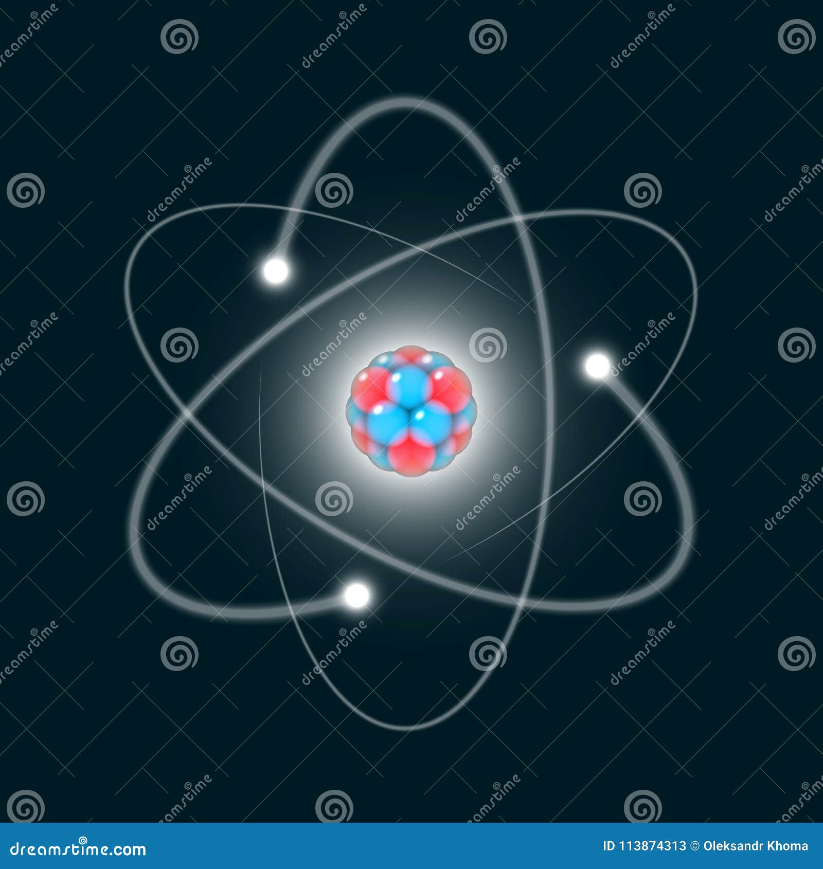 3D Like Abstract Atom Structure Model Stock Vector - Illustration of ...
