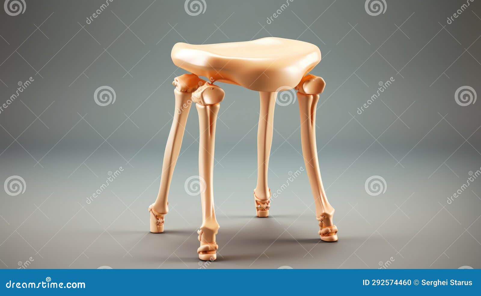 A 3d-like Bionic Stool Resembling a Bones and Joints, AI Stock ...