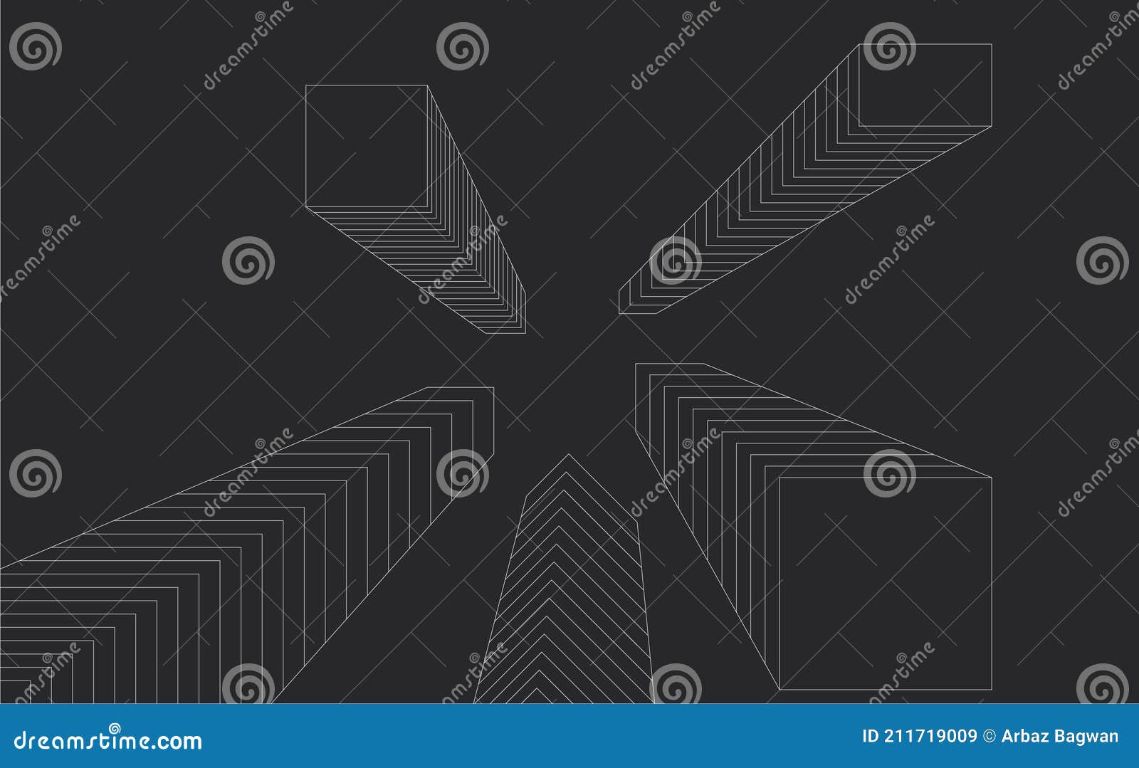 3d Line Box Wireframe Pattern Background Stock Vector - Illustration of ...