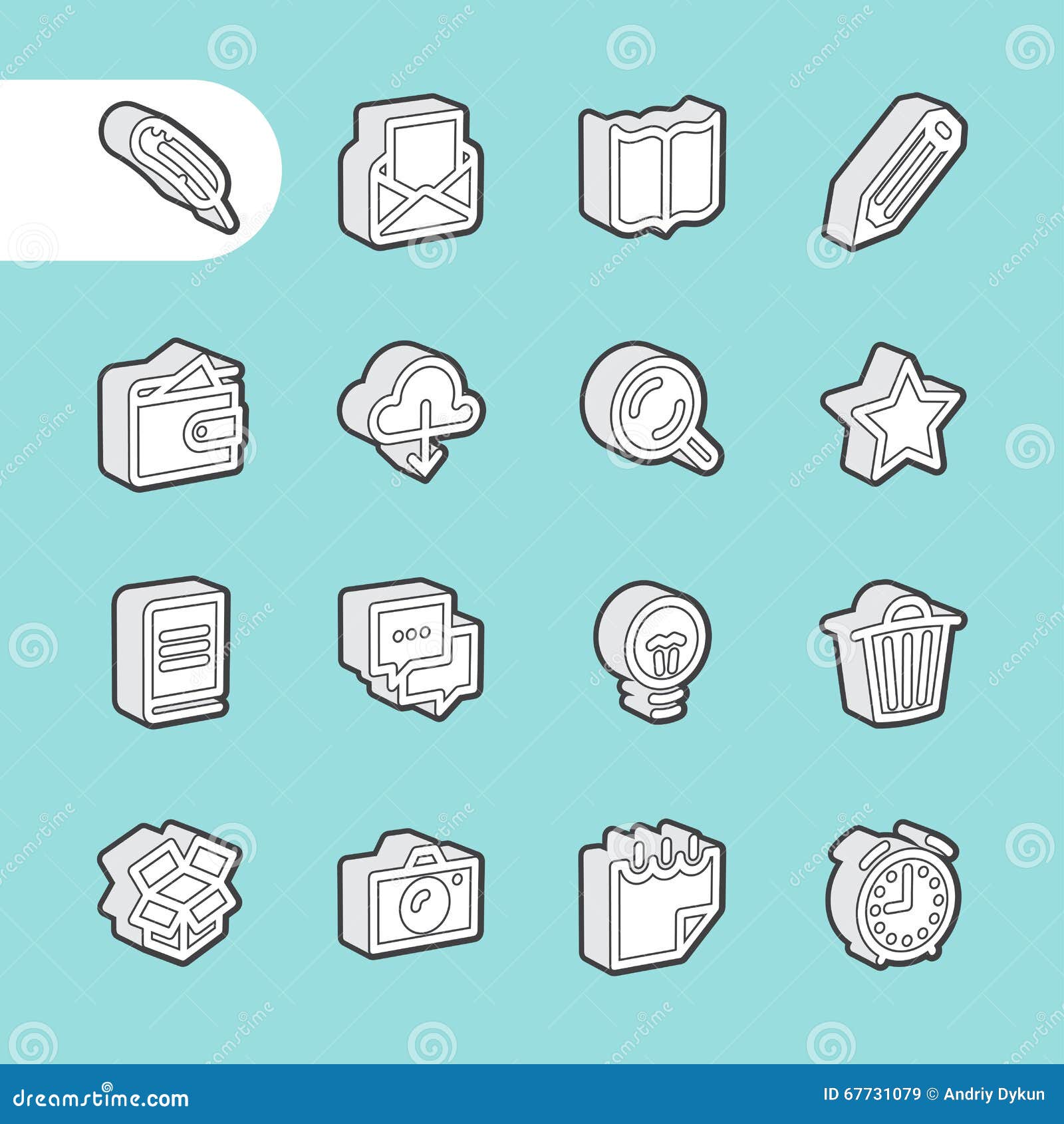 3D Line Icons stock vector. Illustration of recycle, garbage - 67731079