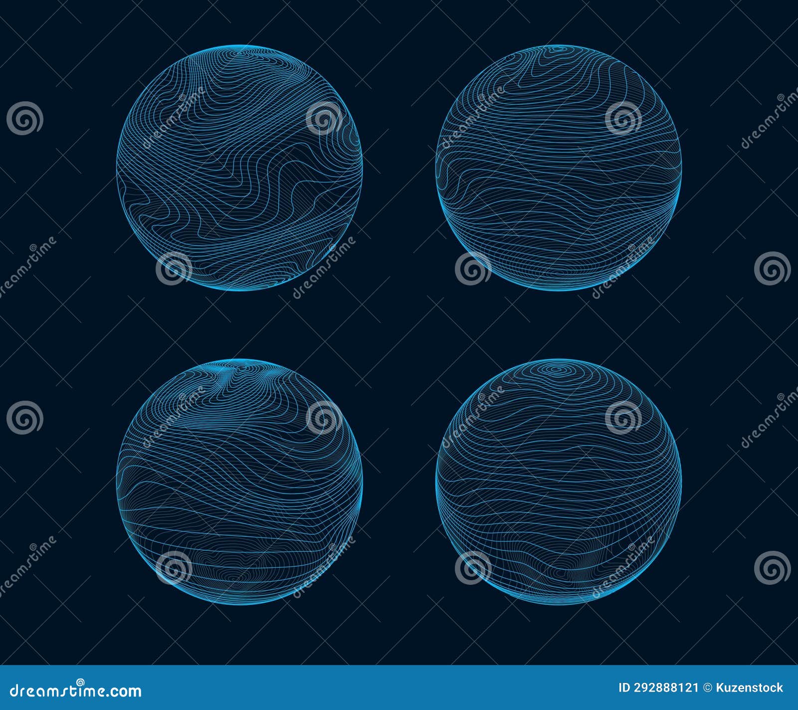 3d Line Sphere. Globe with Wavy Line Pattern, Futuristic Digital ...