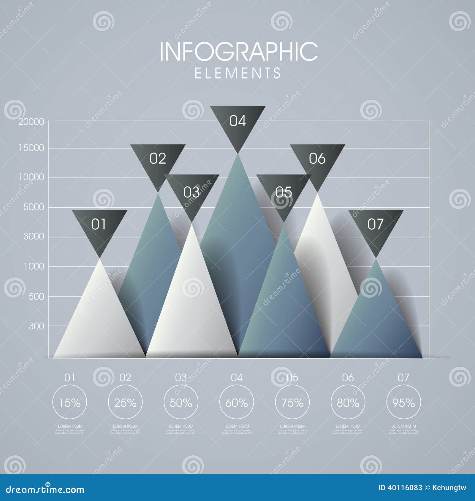 3d Line and Triangle Chart Infographics Stock Vector - Illustration of ...