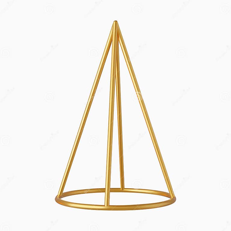 3d Line Triangle cone stock illustration. Illustration of isolated ...
