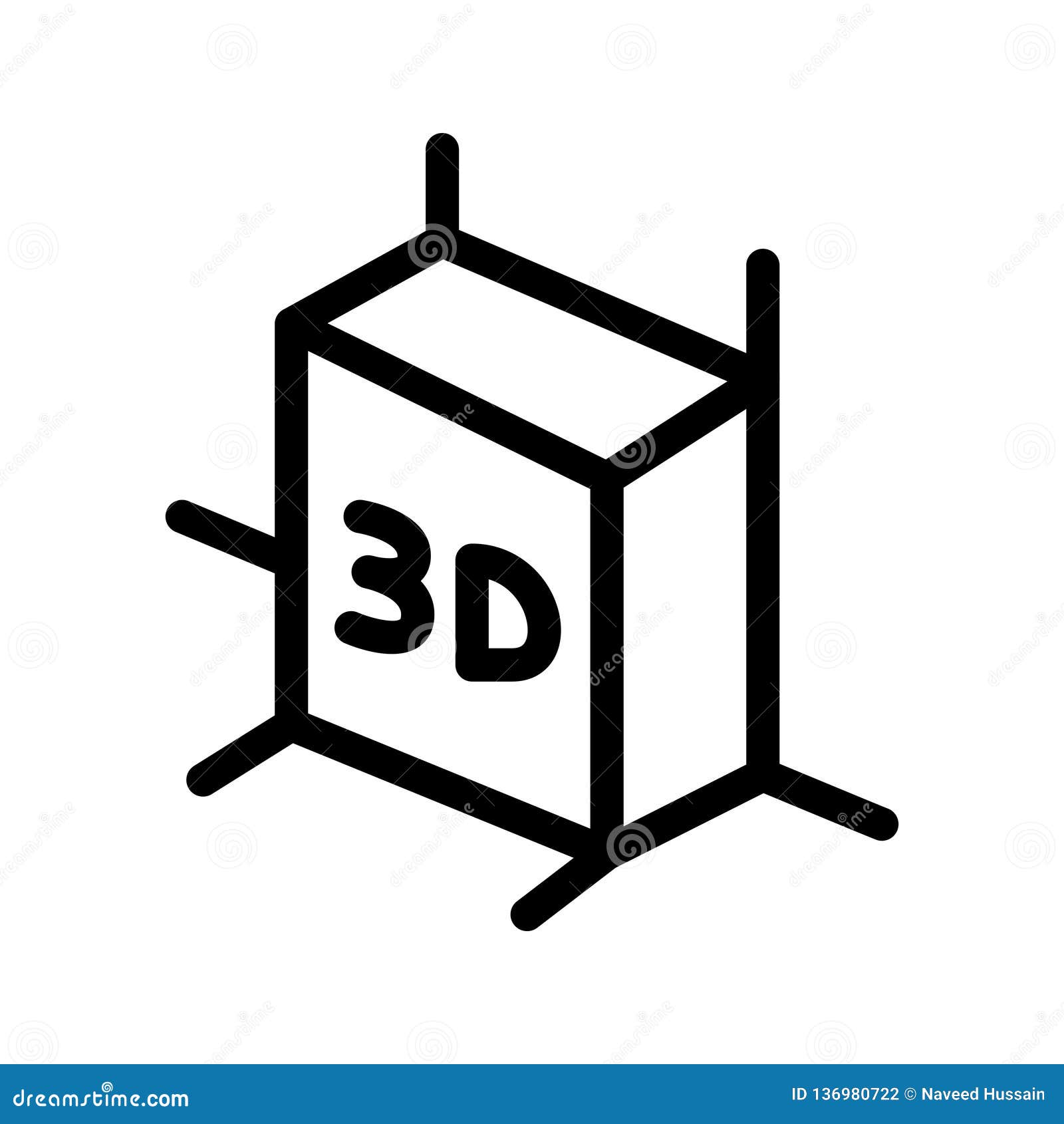 3D line vector icon stock illustration. Illustration of premium - 136980722