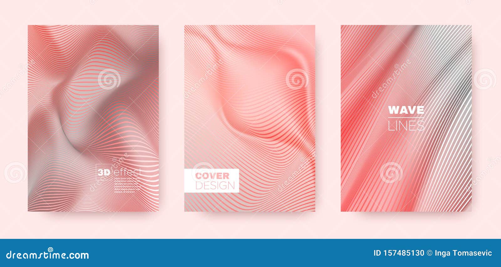 3d Lines Flyer. Wavy Fluid Concept Stock Vector - Illustration of coral ...