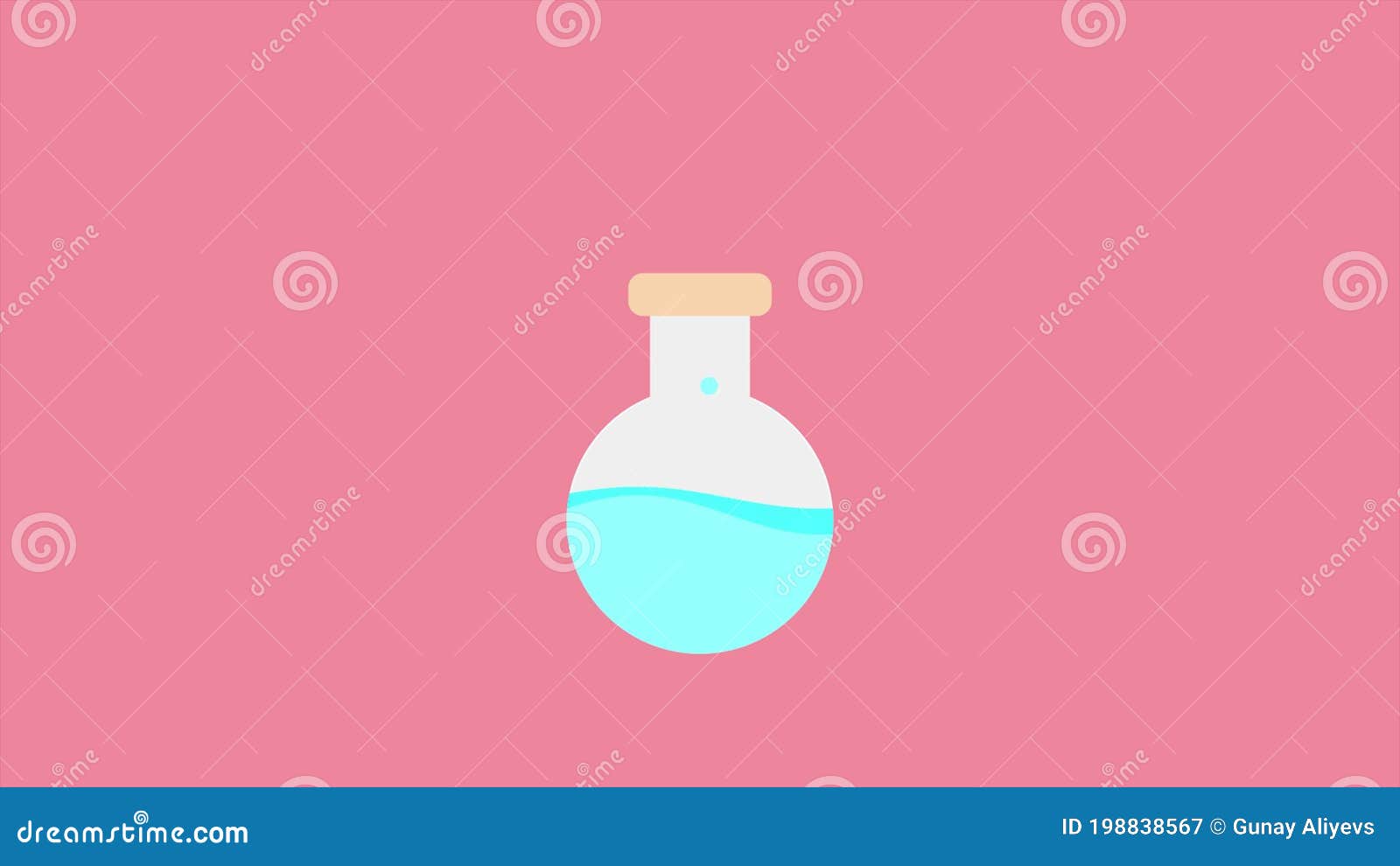 2D Liquid Animation. Glass Flask on Red Background Stock Video - Video ...