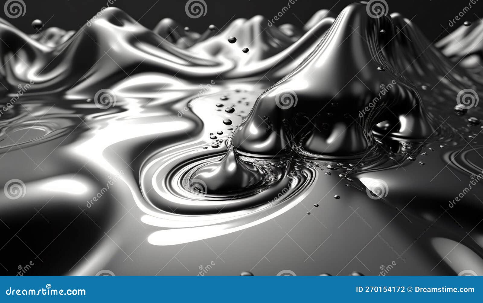 3D Liquid Metal Texture, Generative AI Stock Illustration ...