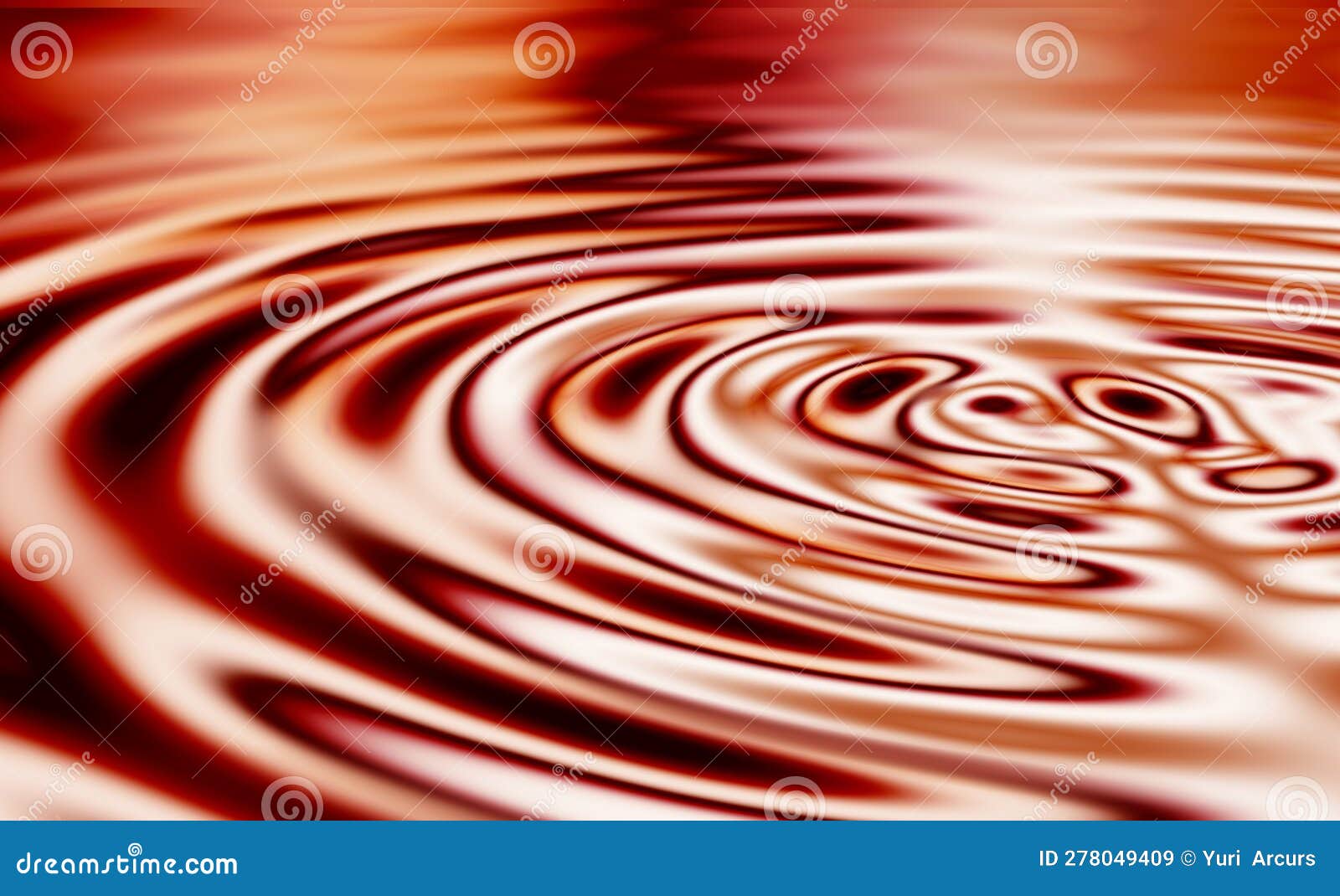 3D Liquid Ripples or CGI Orange Waves with a Metallic Reflection and ...