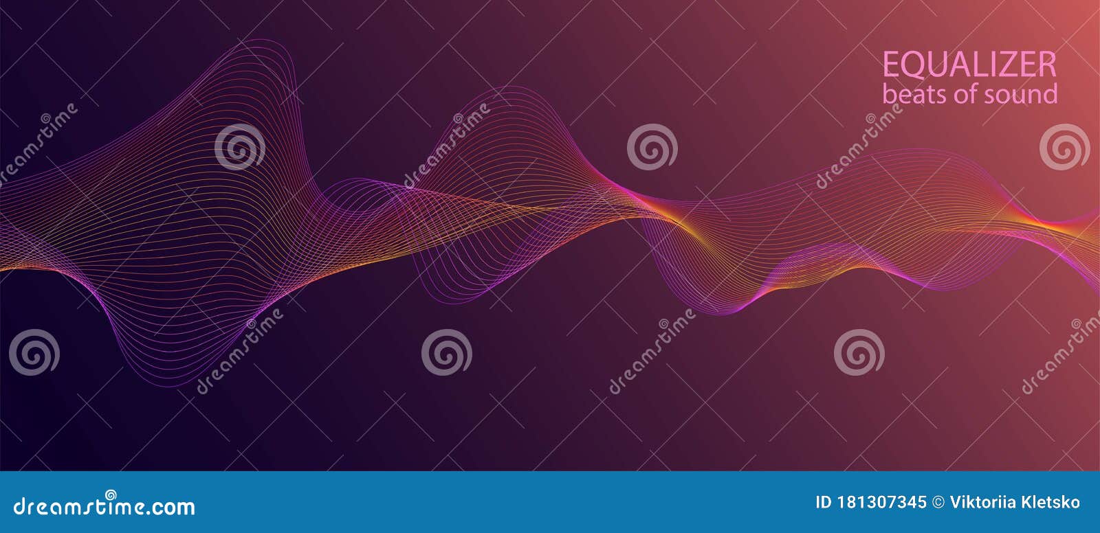 3D Liquid Waves. Big Data Stream Funky Music Equalizer Blue Pink Purple ...