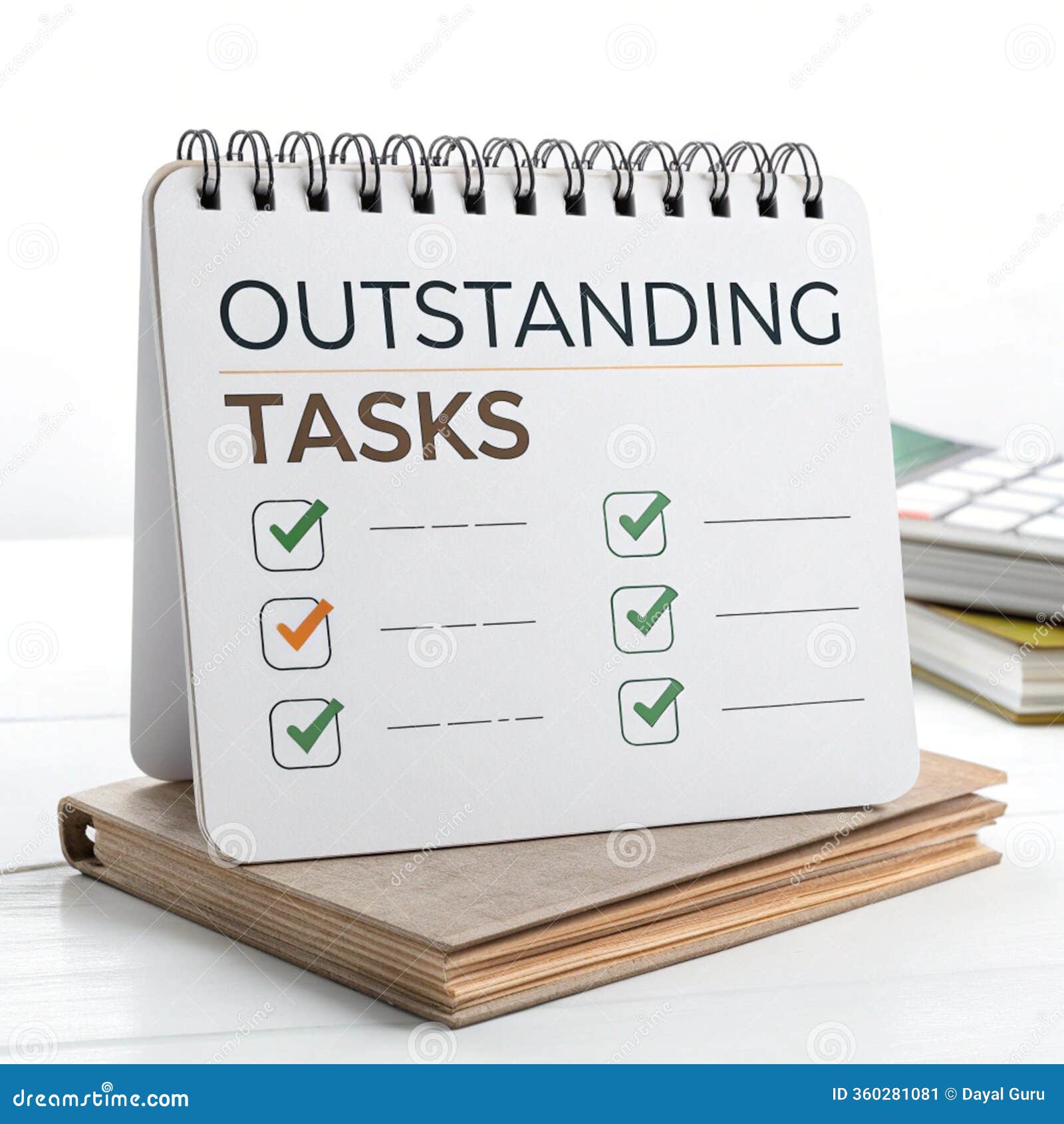 3D List of Outstanding Tasks Front Isolated on Transparent Background ...