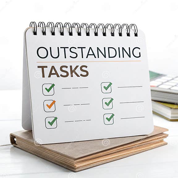 3D List of Outstanding Tasks Front Isolated on Transparent Background ...