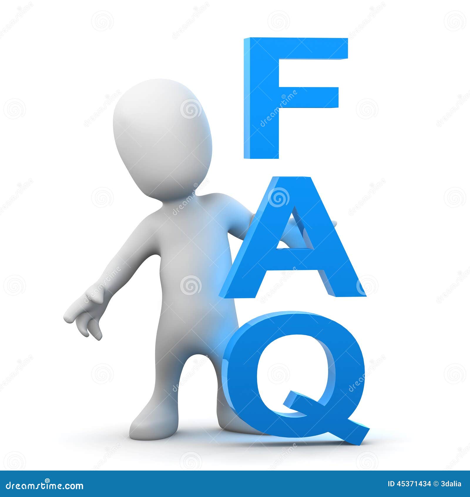 3d Little man has a FAQ stock illustration. Illustration of character ...