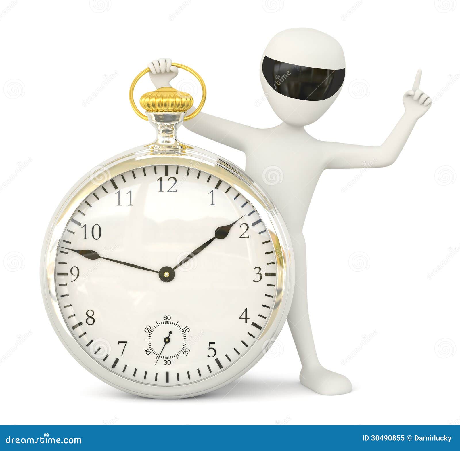 3D Little Man- Retro Watch. Stock Illustration - Illustration of object ...