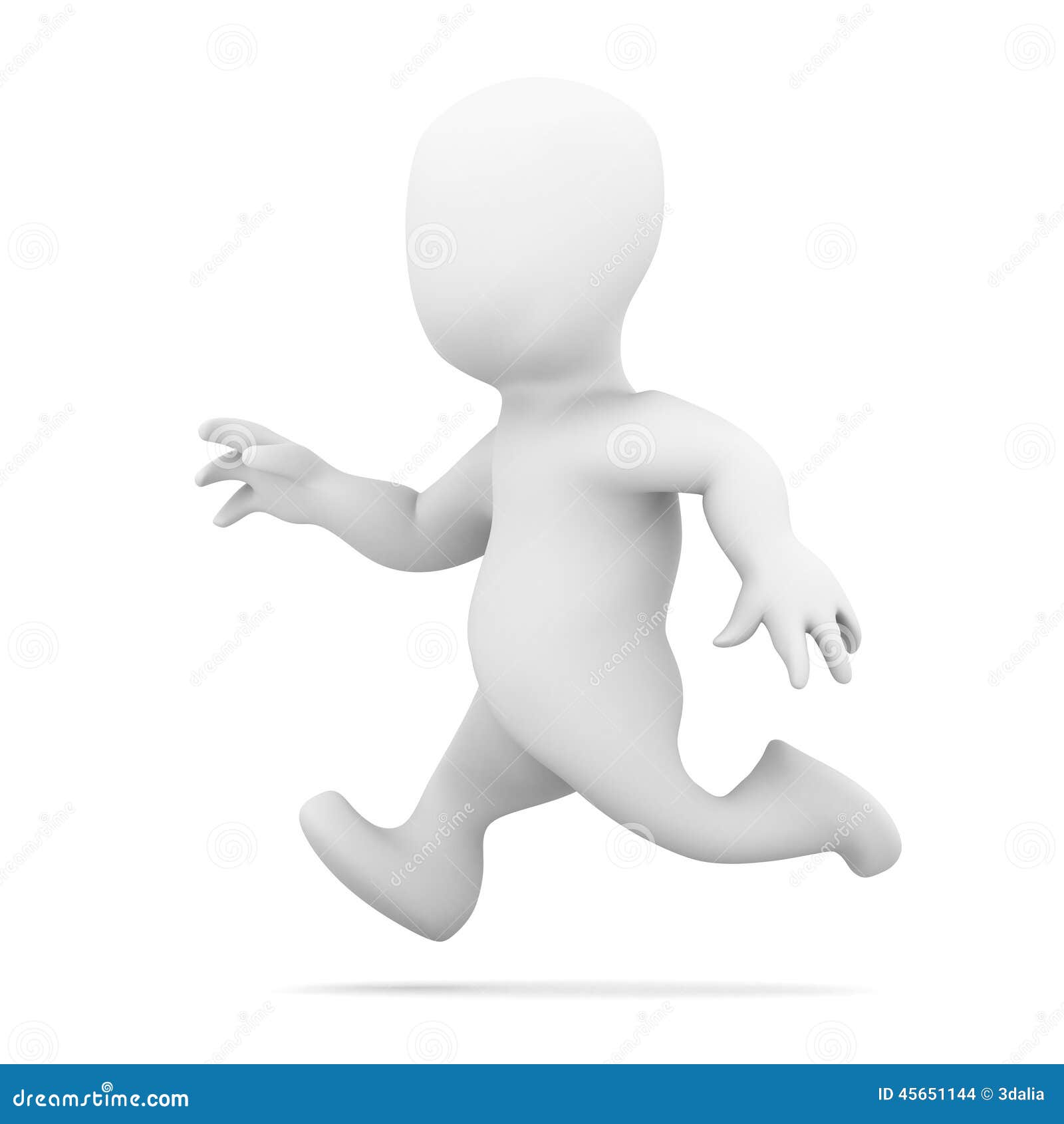 3d Little man is running stock illustration. Illustration of male ...