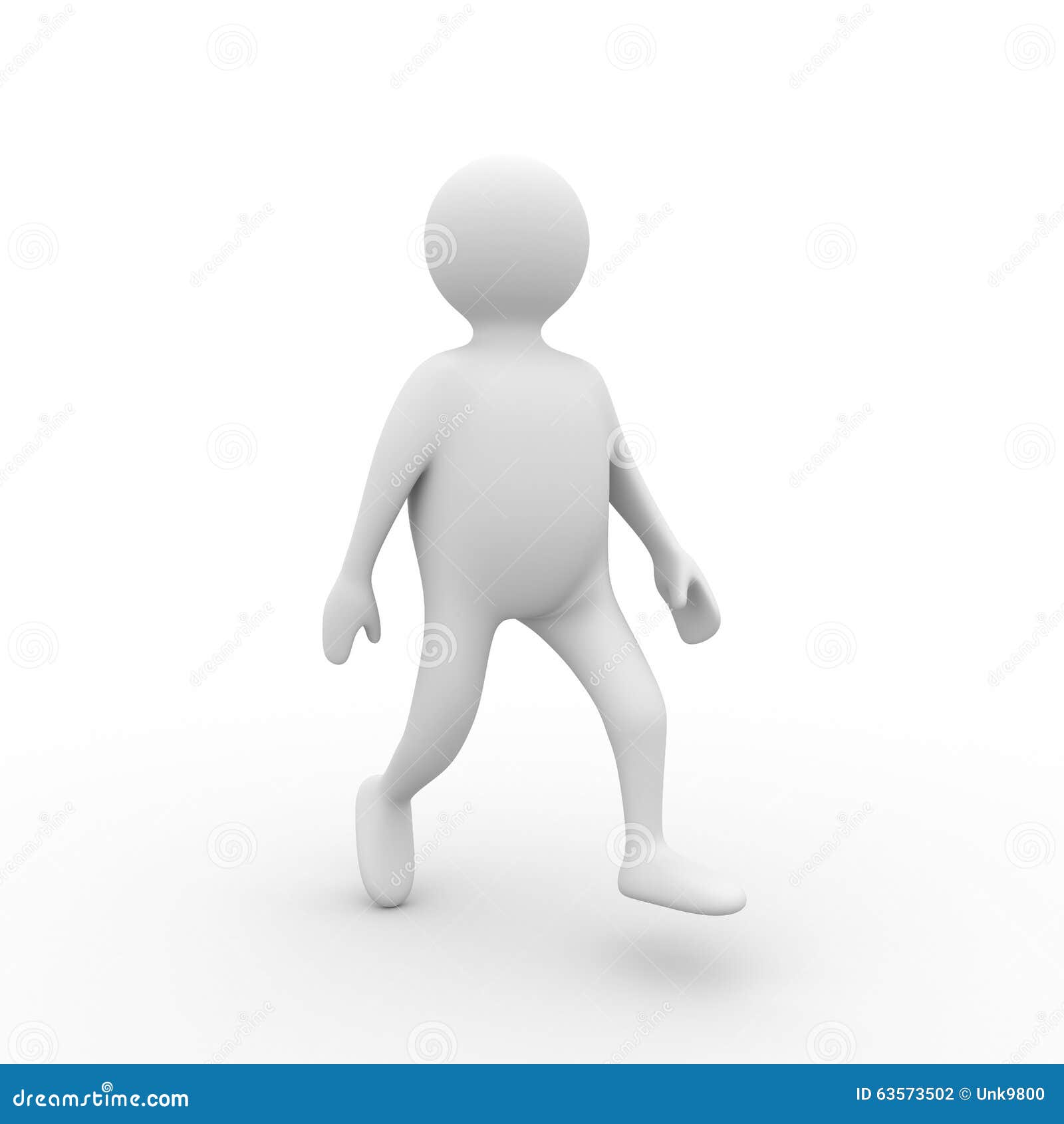 3D Little man walking stock illustration. Illustration of purpose ...