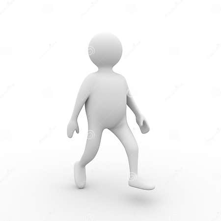 3D Little man walking stock illustration. Illustration of purpose ...