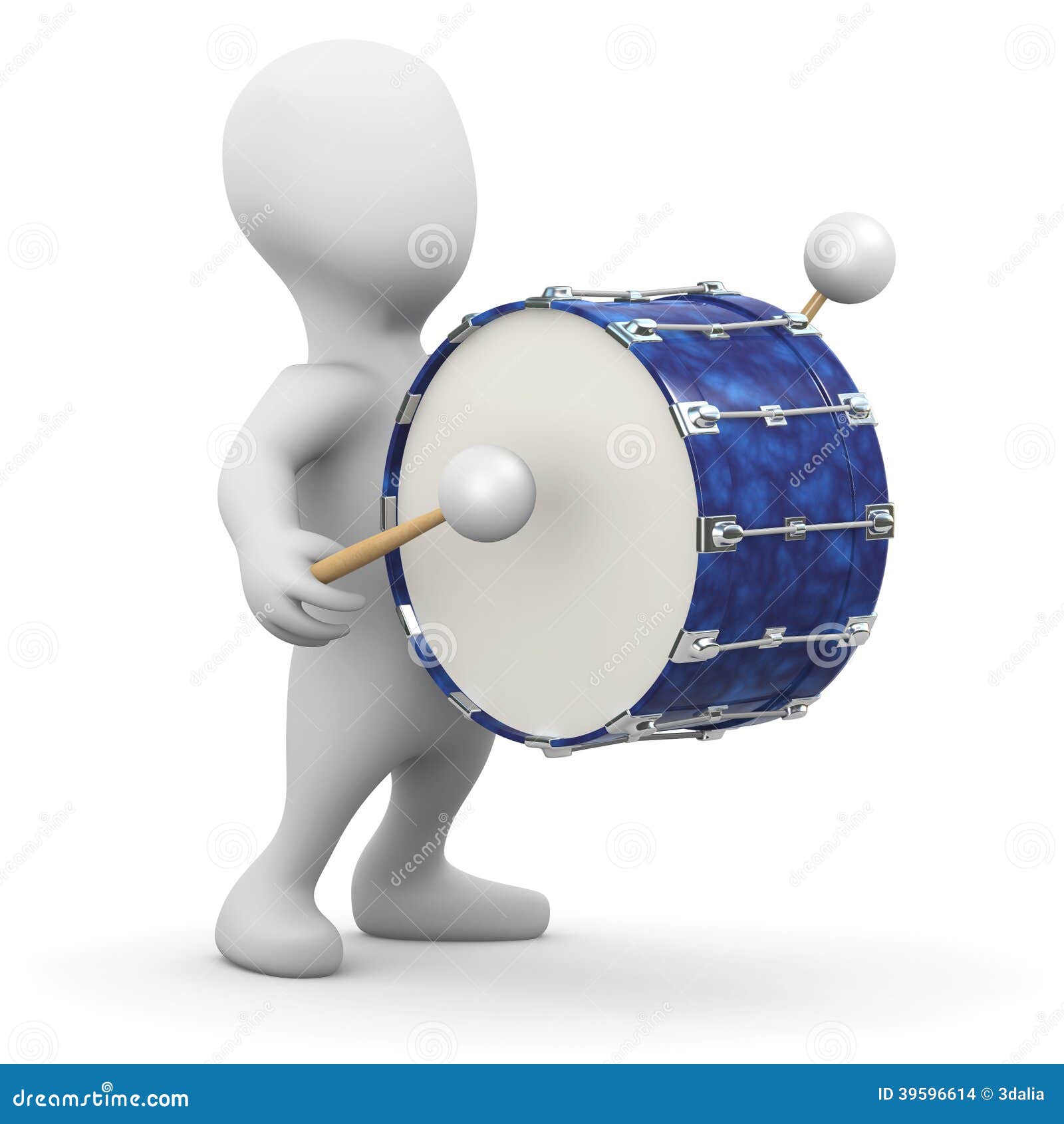 3d Little marching drummer stock illustration. Illustration of small ...
