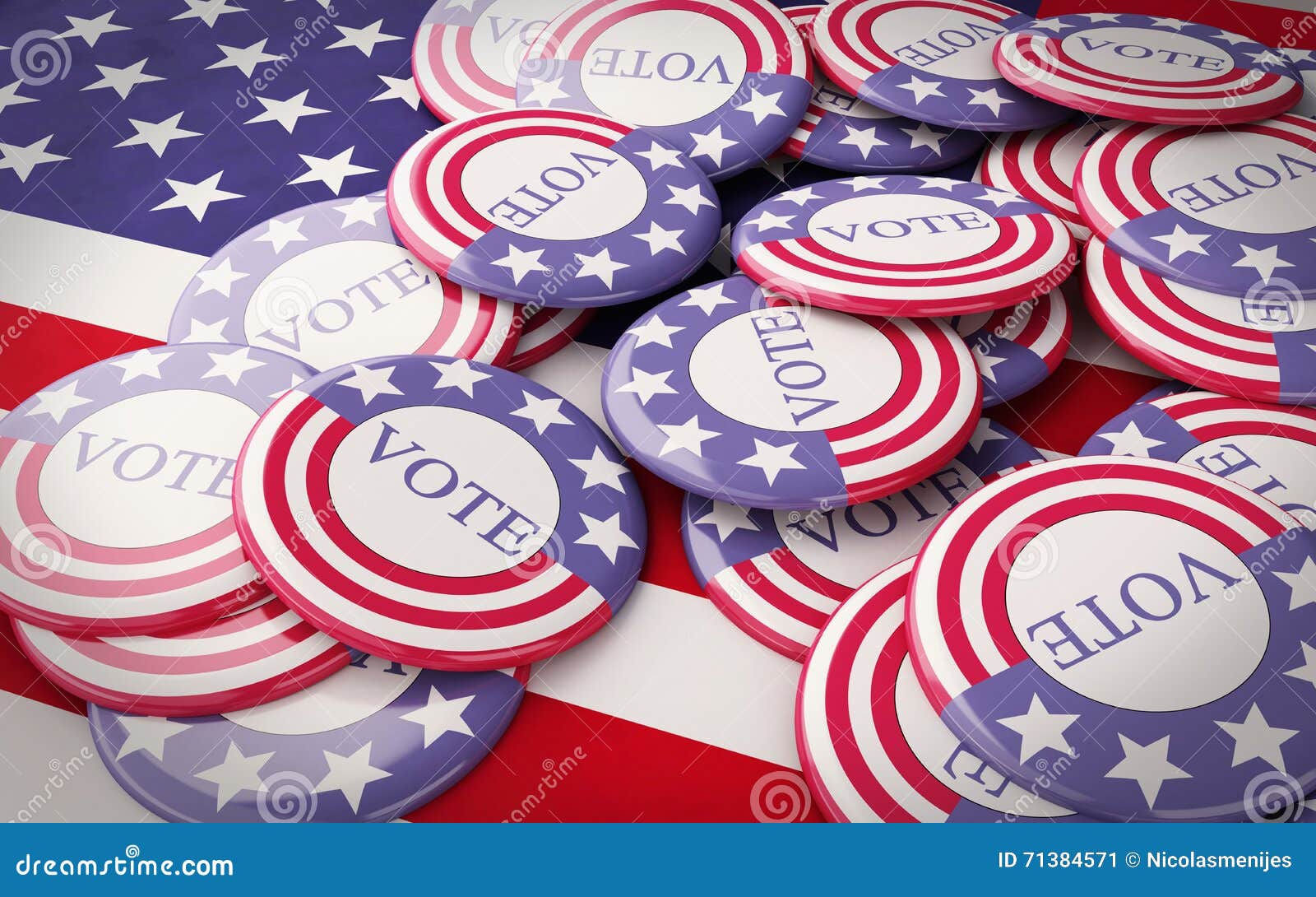 3d Llustration of Presidential Campaign Pins. Stock Illustration ...