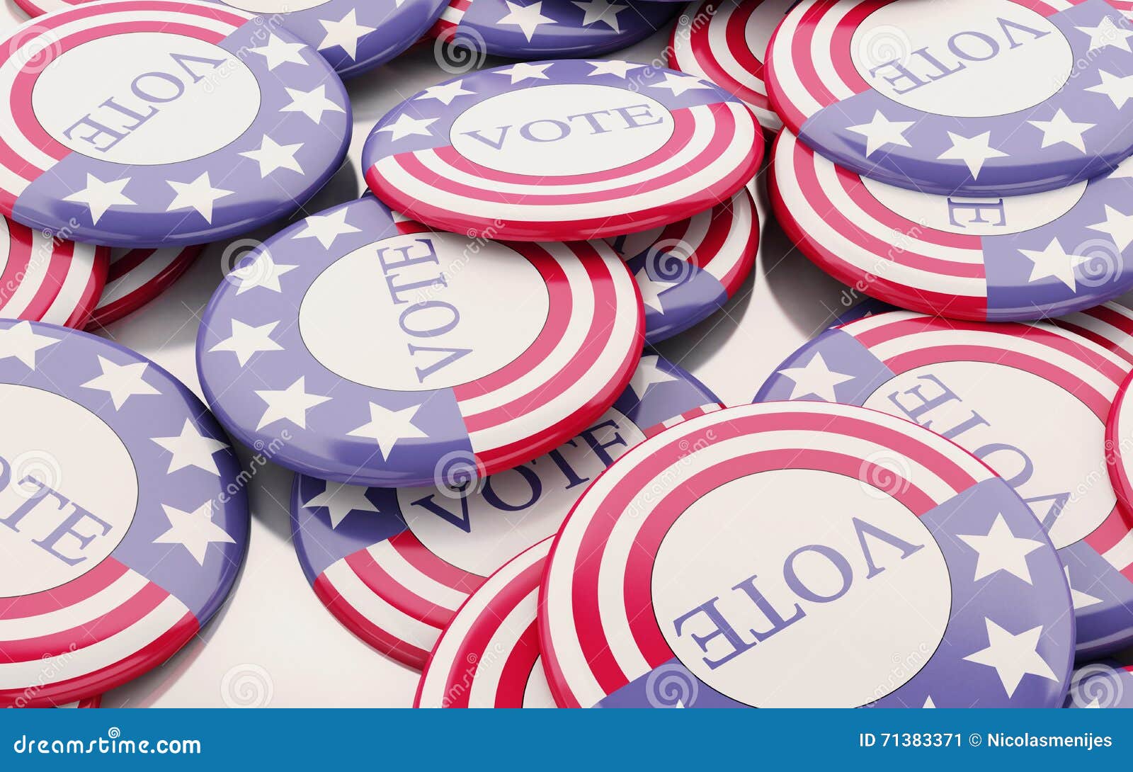 3d Llustration of Presidential Campaign Pins. Stock Illustration ...