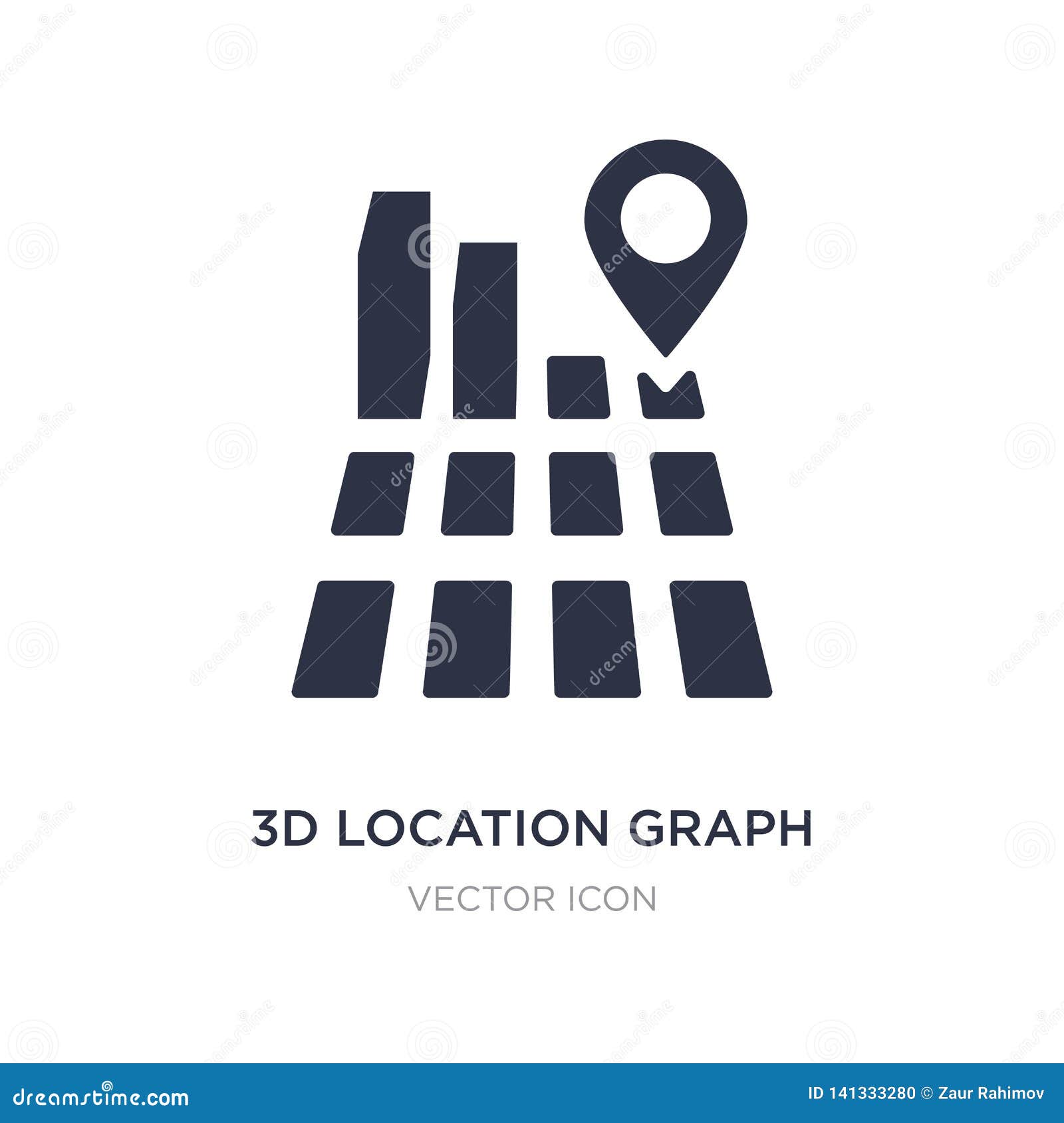 3d Location Graph Icon on White Background. Simple Element Illustration ...