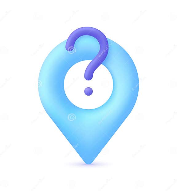3D Location Pin and Question Mark. Concept of Unknown Location. Find ...